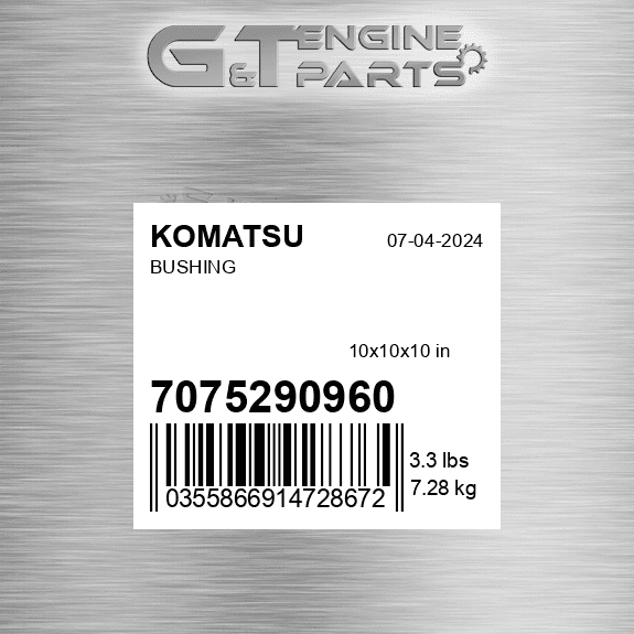 707-52-90960 BUSHING fits KOMATSU (New OEM) - Walmart.com