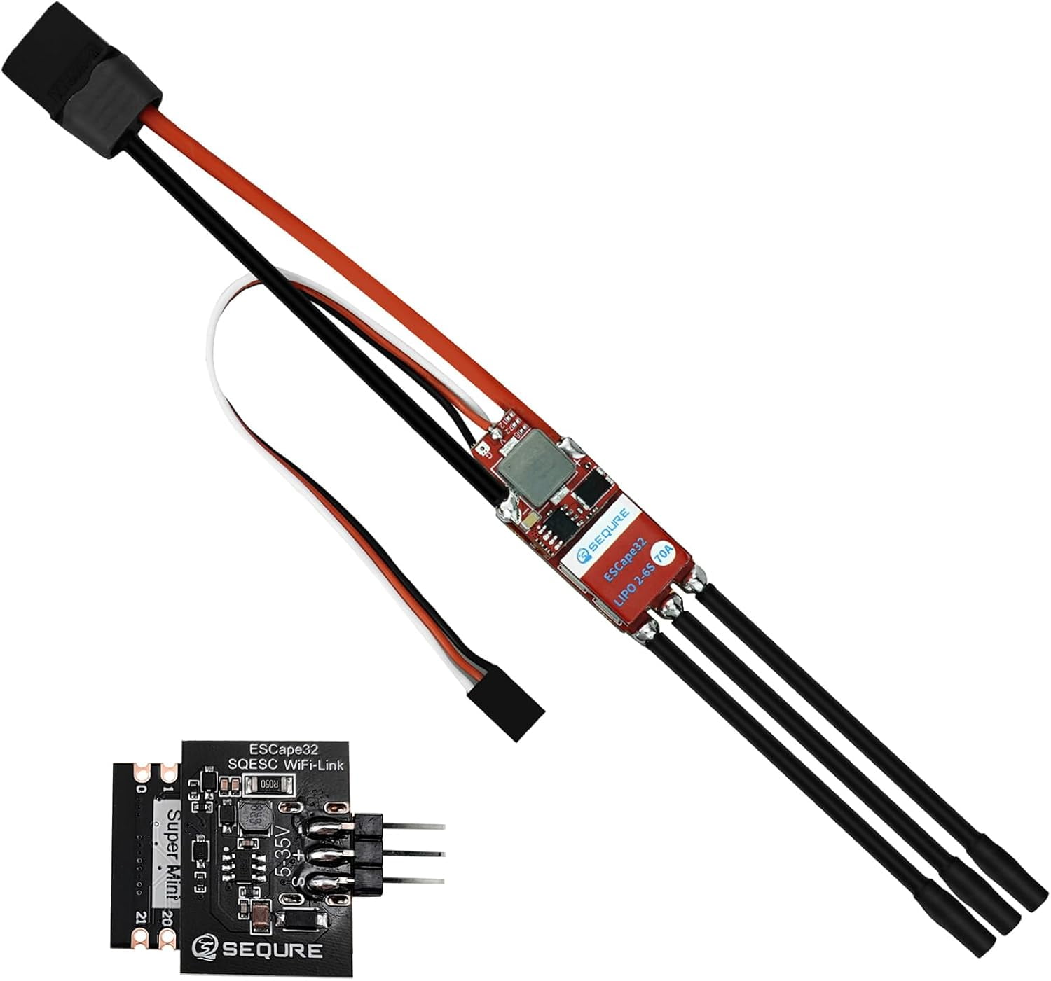 70A Brushless ESC 2-6S Lipo, RC Motor Electric Speed Controller 128KHz ...