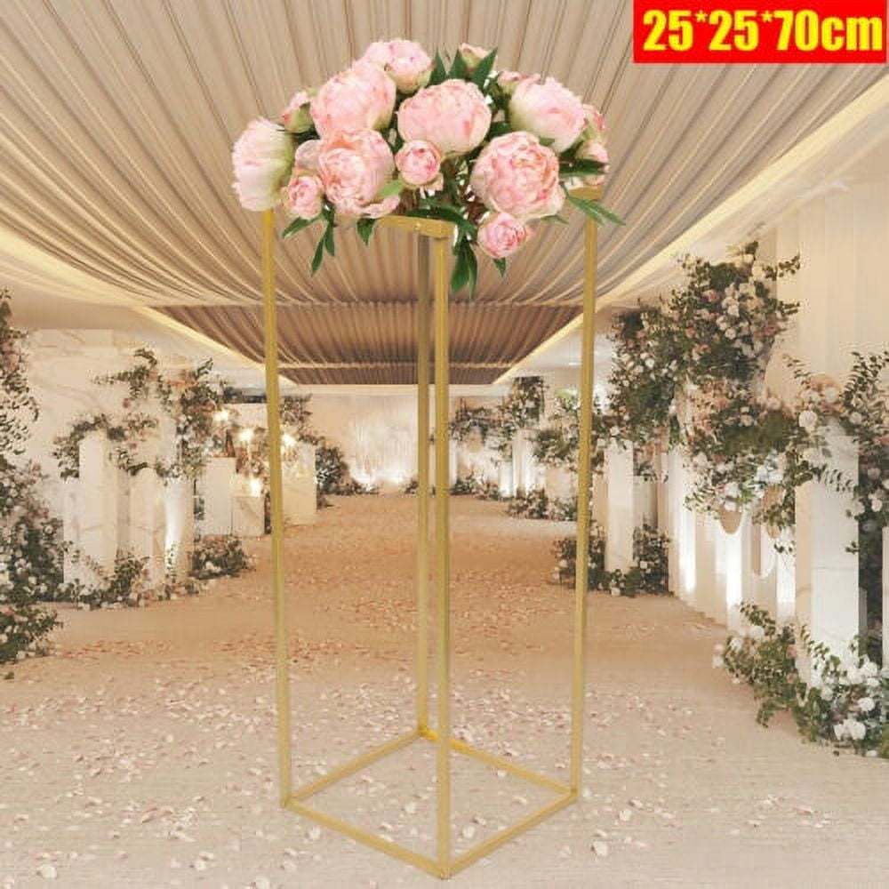 70CM Gold Metal Wedding Flower Stand Pedestal Table Centrepiece ...