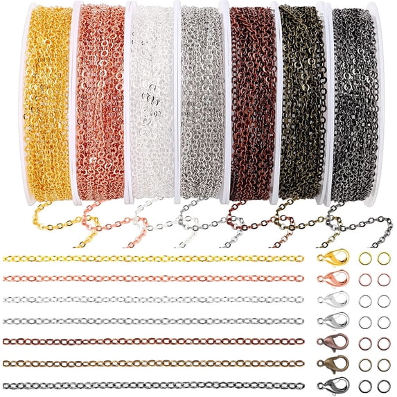 70Ft Jewelry Making Chains, 7 Colors 2mm Stainless Necklace Chains for ...