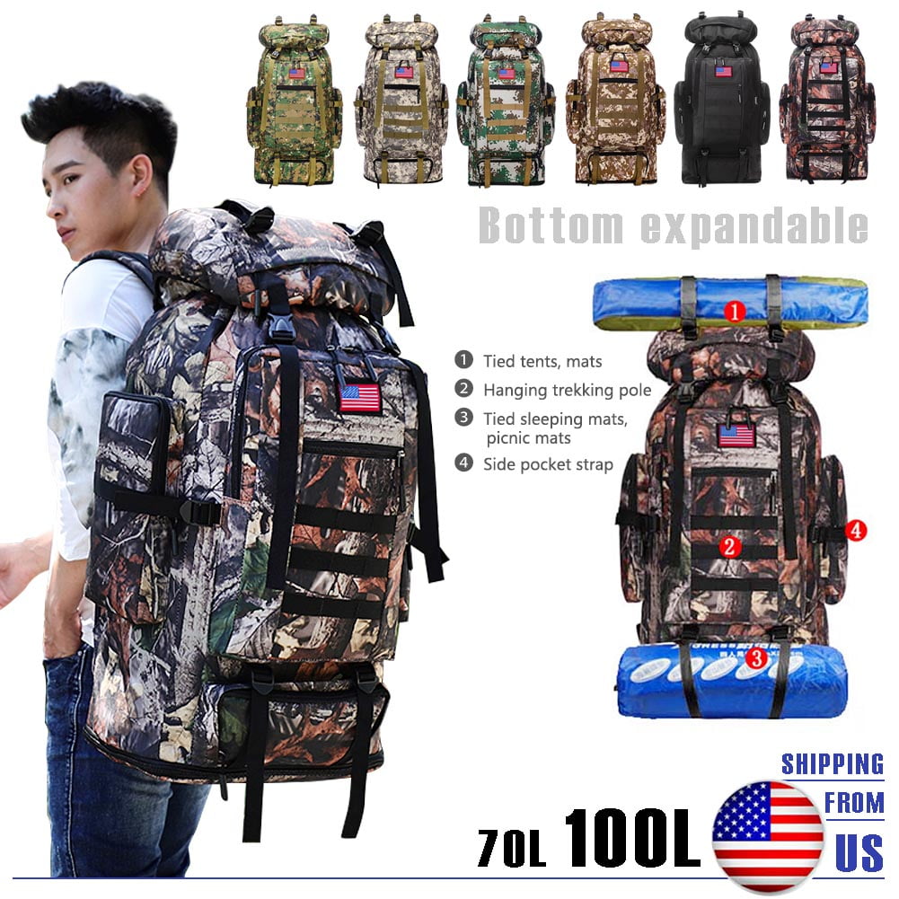 Large Military Tactical Waterproof Outdoor hiking backpack 70L / 100L ...