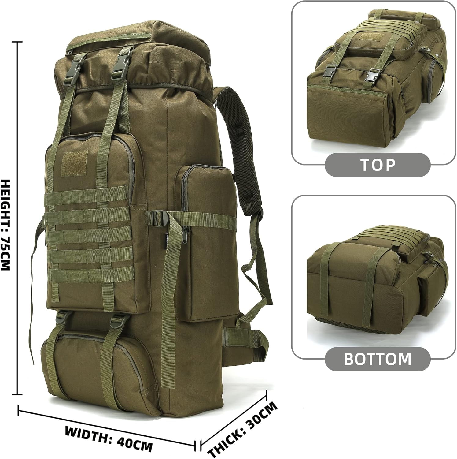 70L Camping Hiking Backpack Tactical Backpack Military Rucksack Backpack for Outdoor - Walmart.com