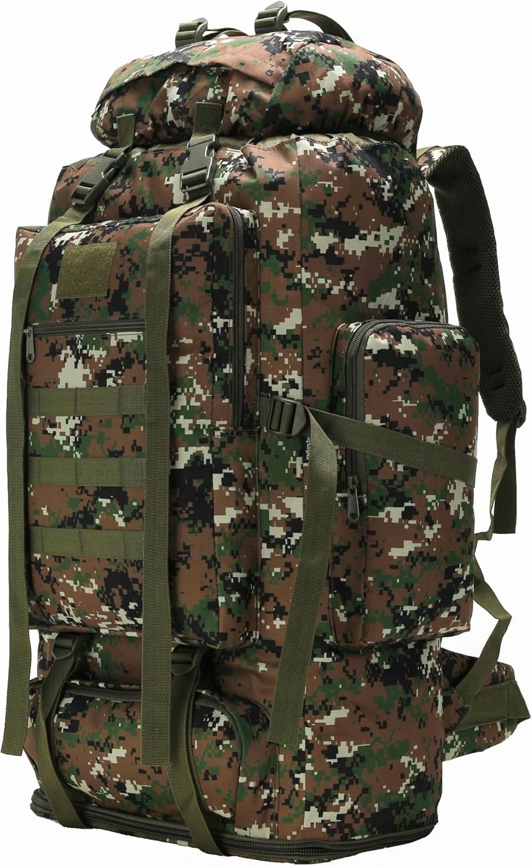 70L Tactical Hiking Backpack for Men with MOLLE System, Water-Resistant ...