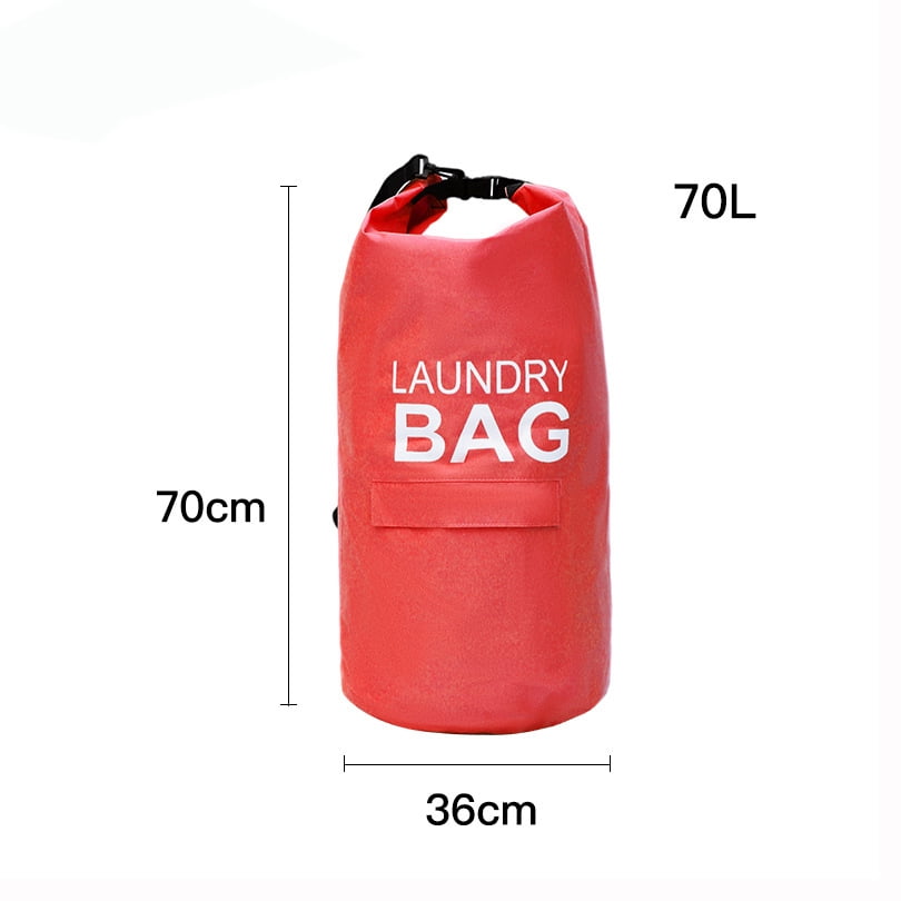 70L Waterproof Laundry Bag Backpack, Heavy Duty Laundry Bag with Strap ...