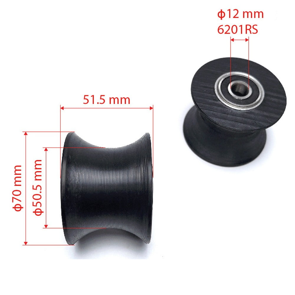 70Mm Elliptical Roller Wheel Pulley With 6201Rs Bearing For Smooth ...