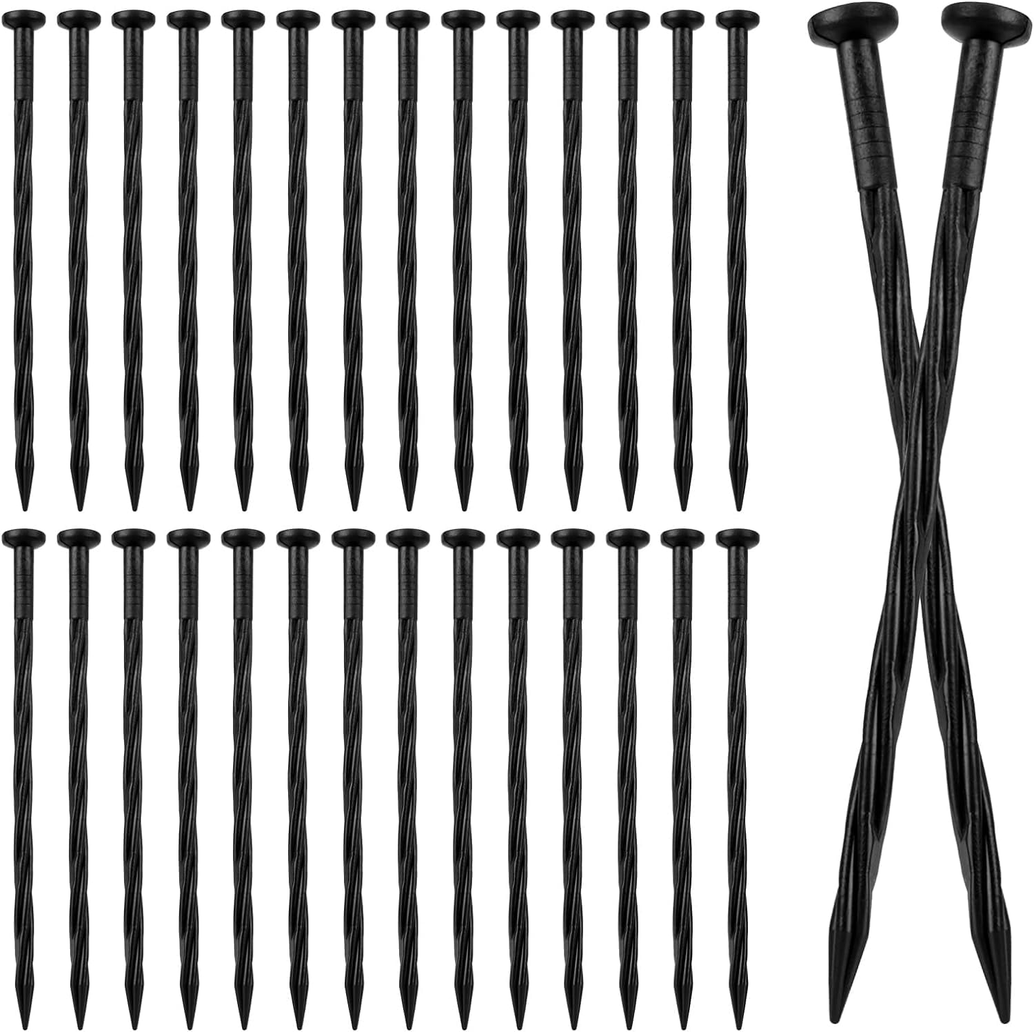 70PCS 8 Inch Plastic Garden Edging Nails Spiral Landscape Edging Spikes ...