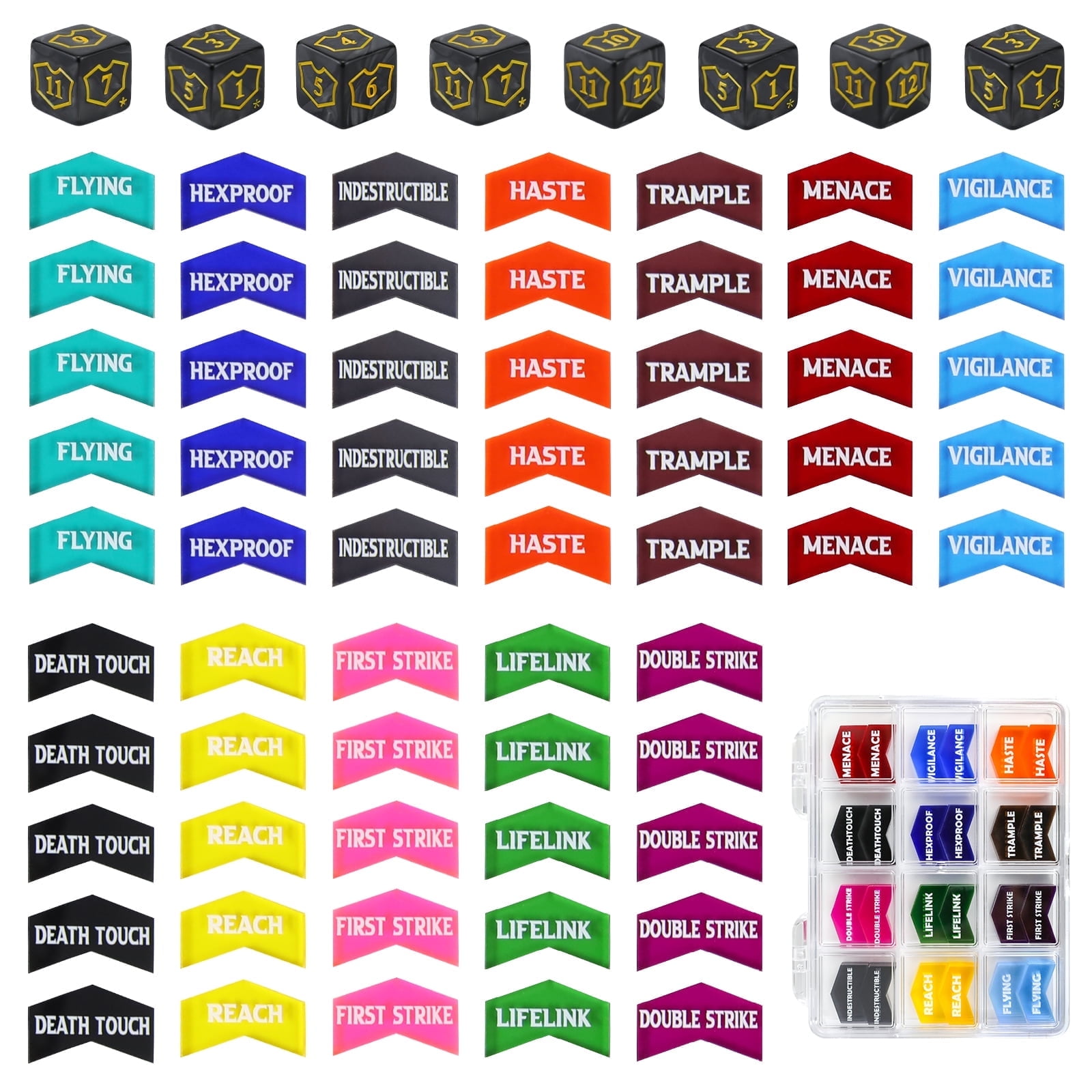 68PCS MTG Keyword Counters Tokens Black Shield Dice Set for Magic The ...