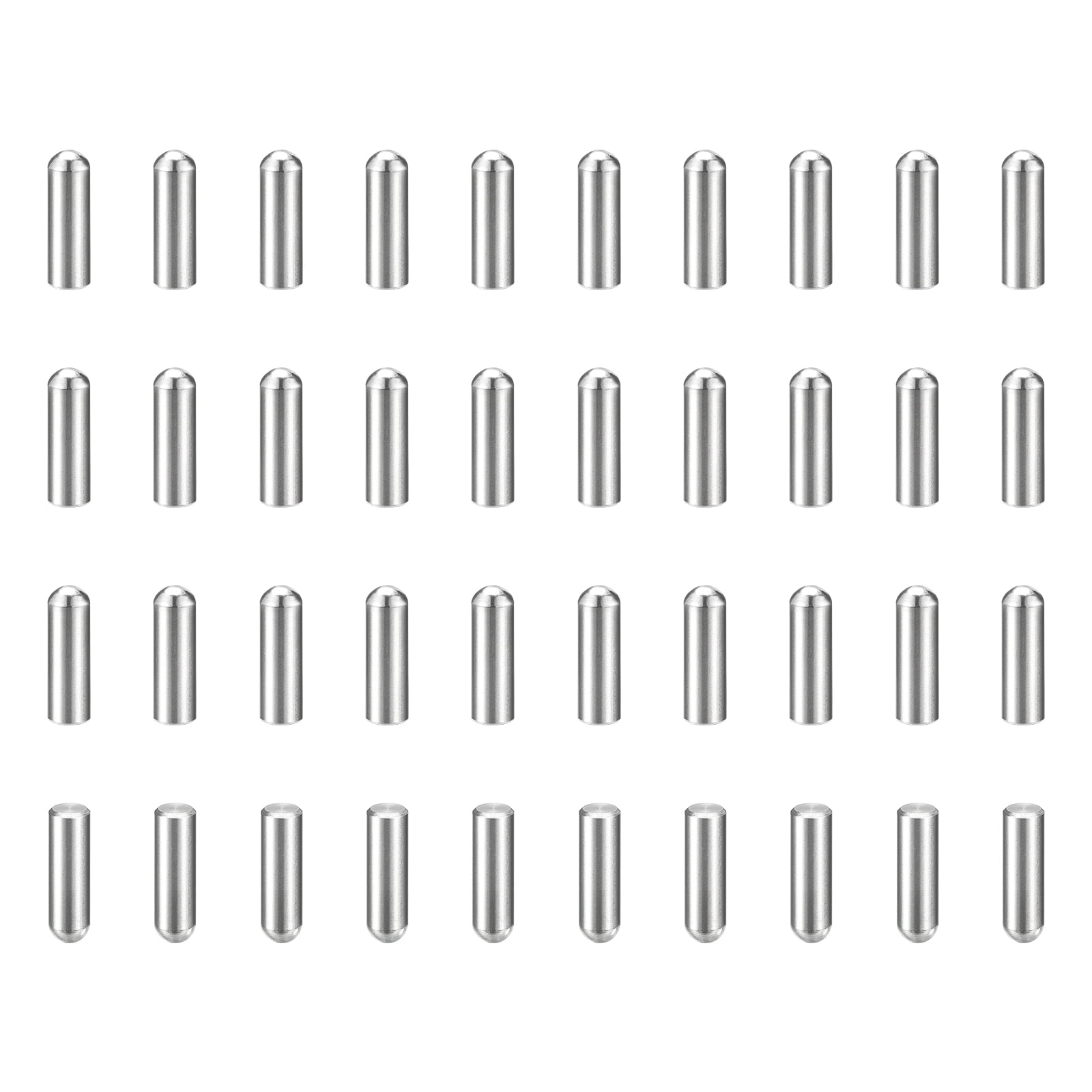 70Pack 2.5mm x 8mm Dowel Pins, 304 Stainless Steel Round Head Pin ...
