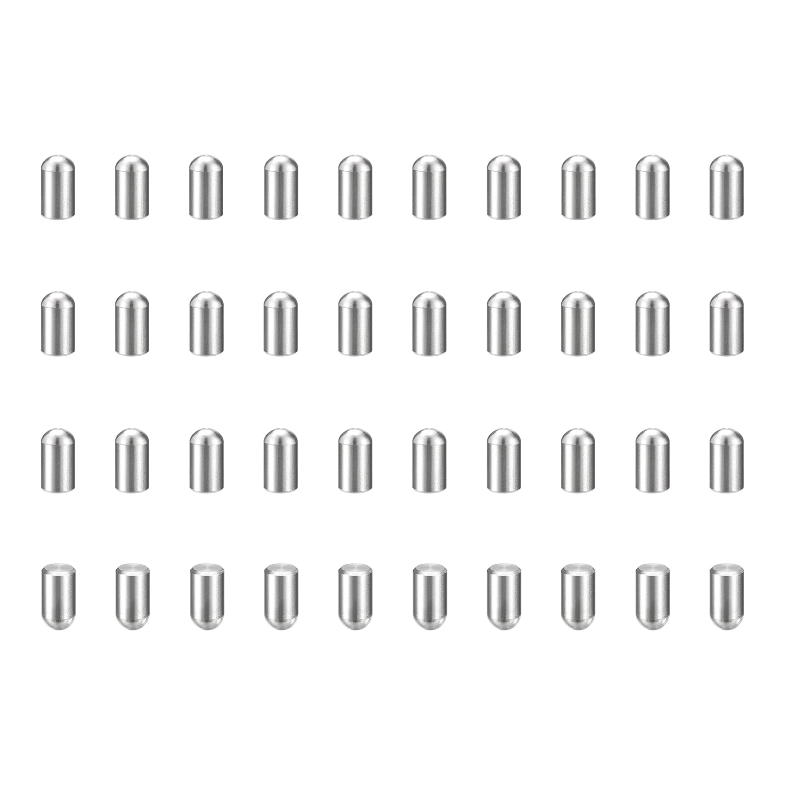 70Pack 3mm x 6mm Dowel Pins, 304 Stainless Steel Round Head Pin, Silver ...