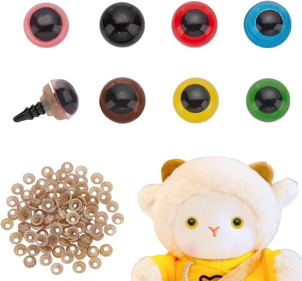 70Pairs Safety Eyes for Amigurumi 7 Colors 10mm Plastic Eyes with ...