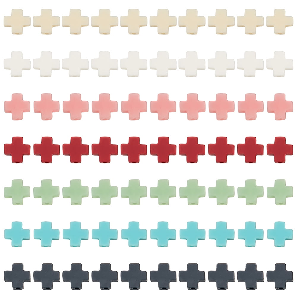 70Pcs 7 Colors Coral Beads Dyed Mixed Color 7.5-8.5x8-9x3-3.5mm Hole ...