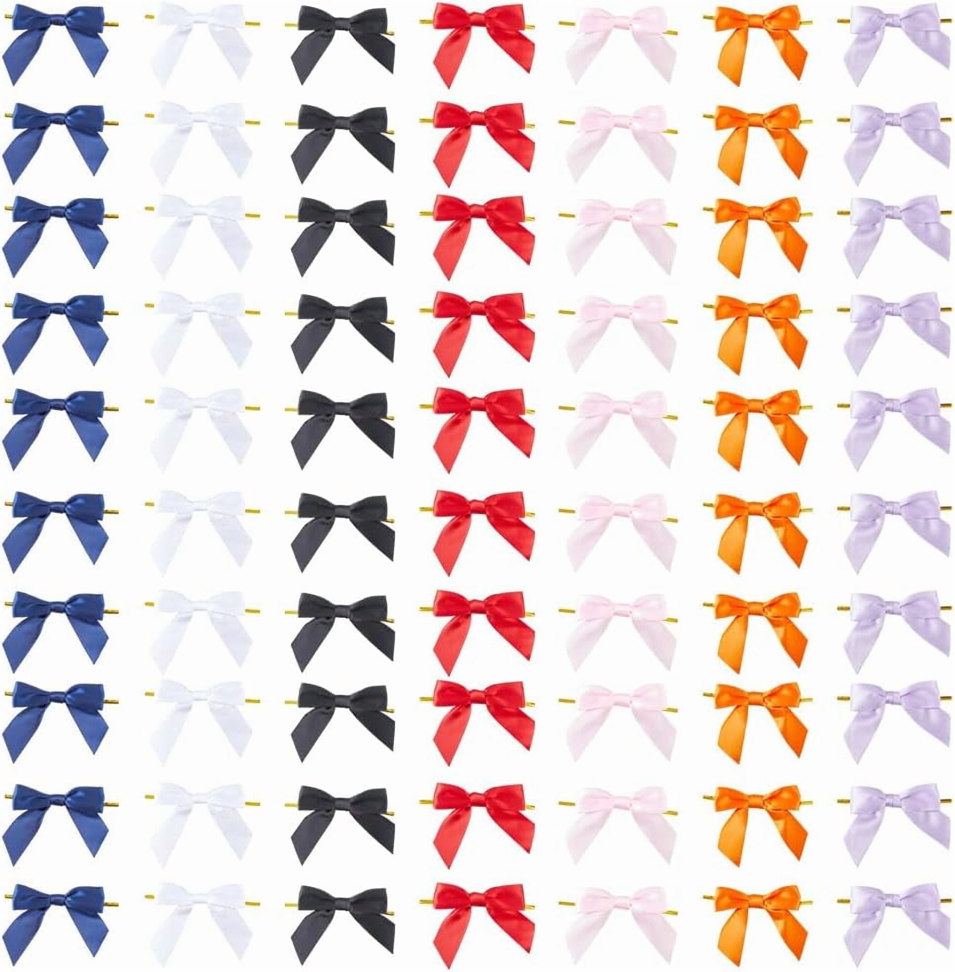 70Pcs 7 Colors Rainbow Ribbon Twist Tie Bows Assorted Morandi Premade ...