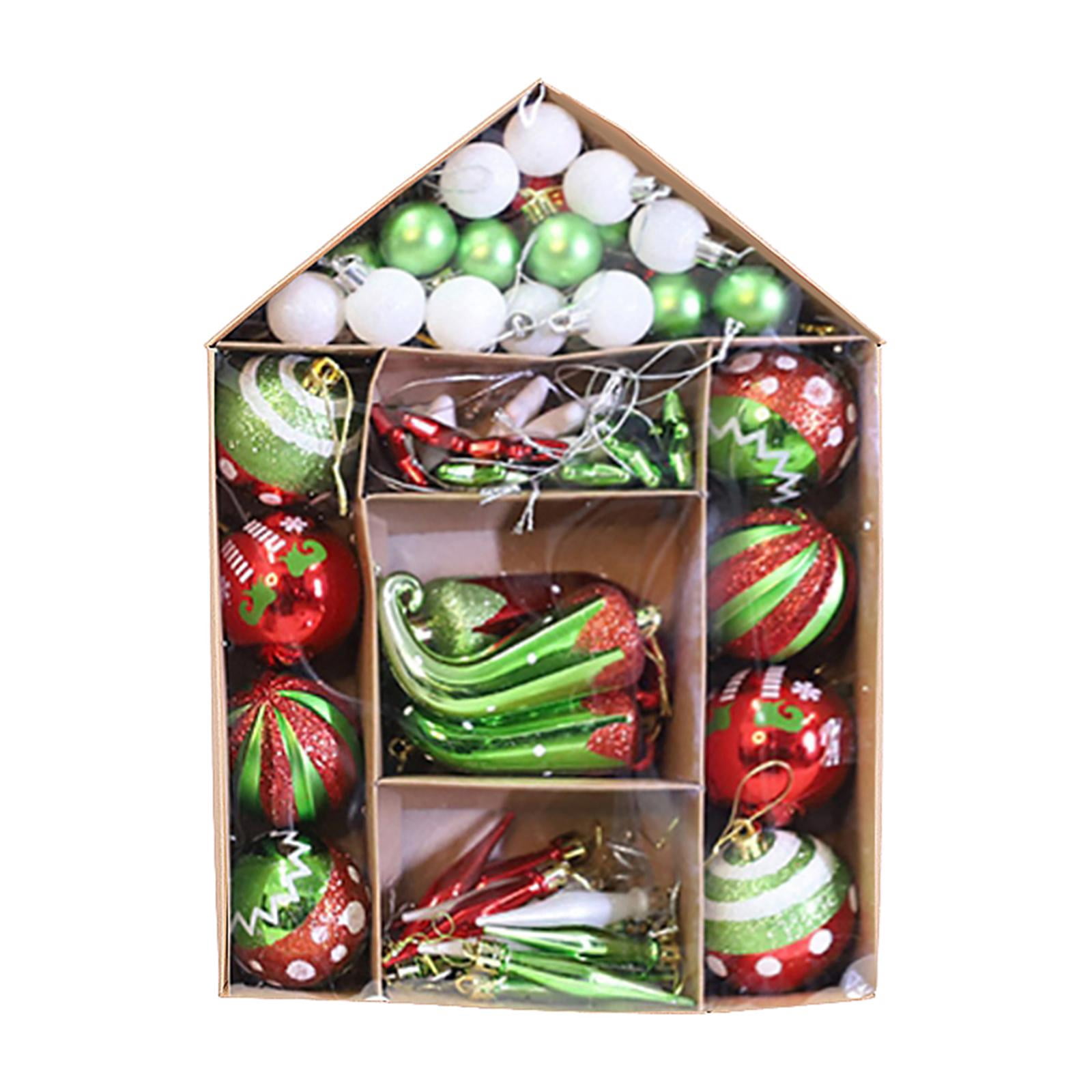 70Pcs Christmas Baubles Xmas Tree Pendants Crafts Fancy Dress ...