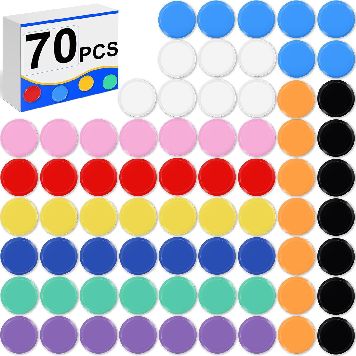 70Pcs Fridge Magnet 10 Colors Refrigerator Magnets, Colorful Locker ...