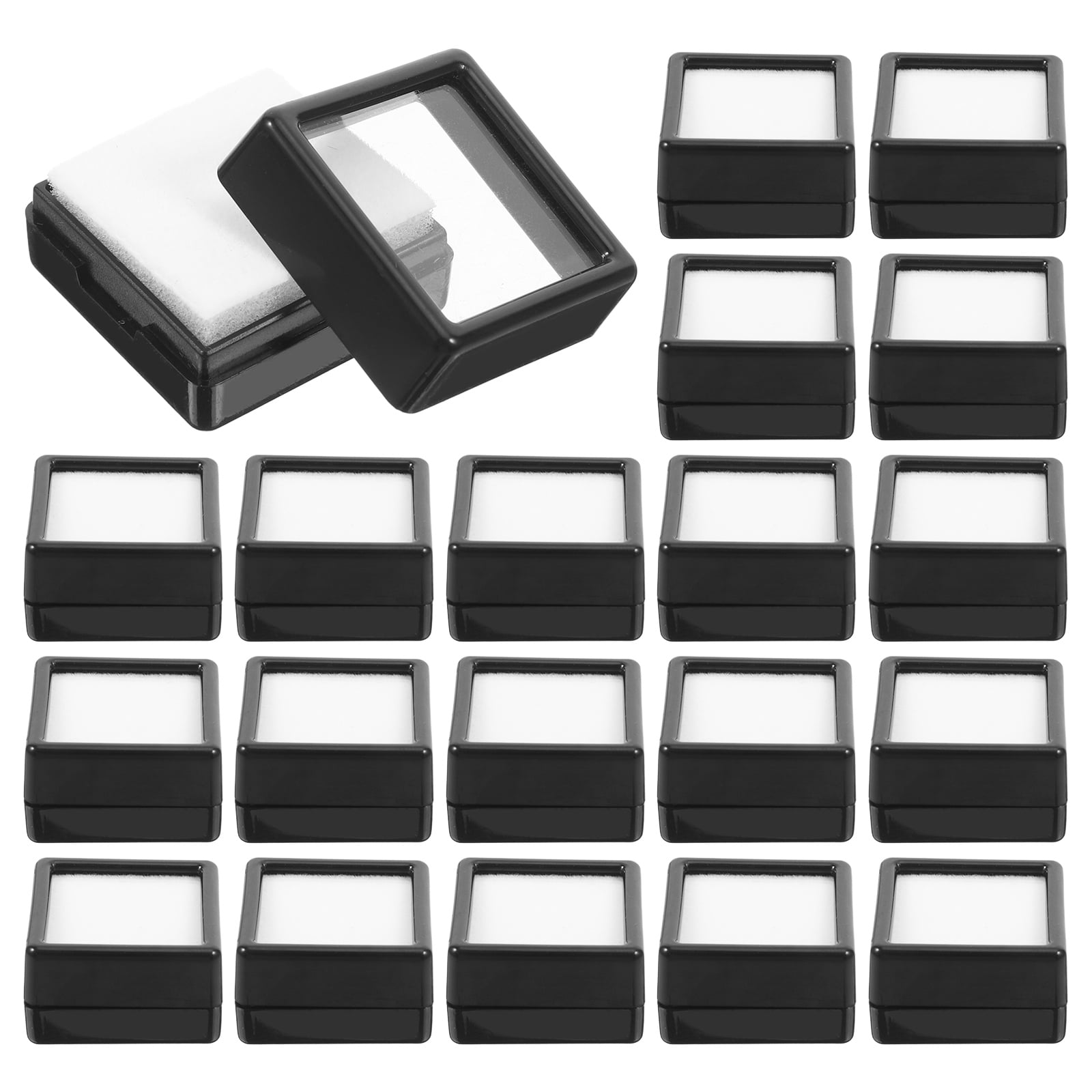 70Pcs Gemstone Display Box Plastic Jewelry Box Transparent Window Cases ...