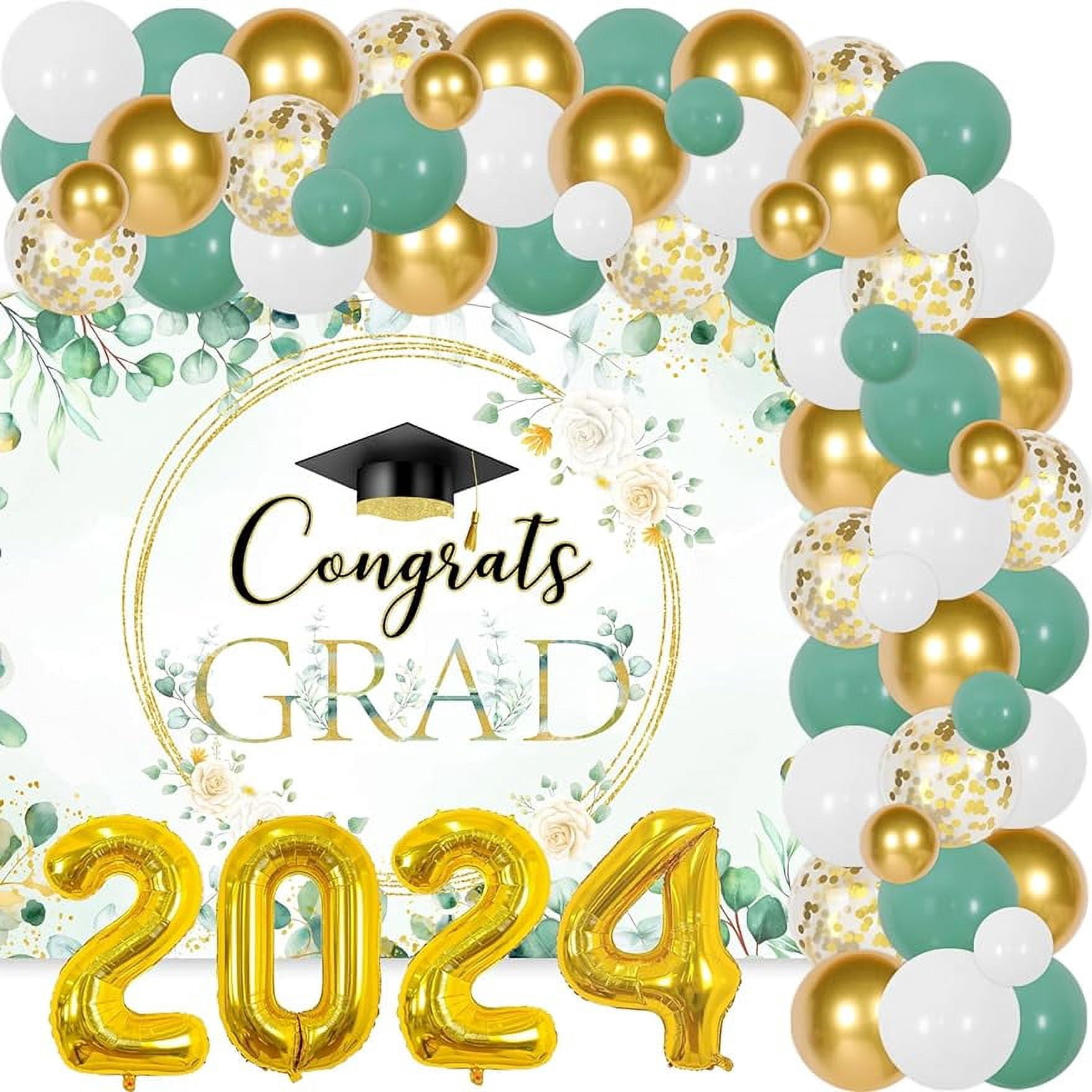 70Pcs Green Wildflower Graduation Party Decorations, Watercolor Floral ...