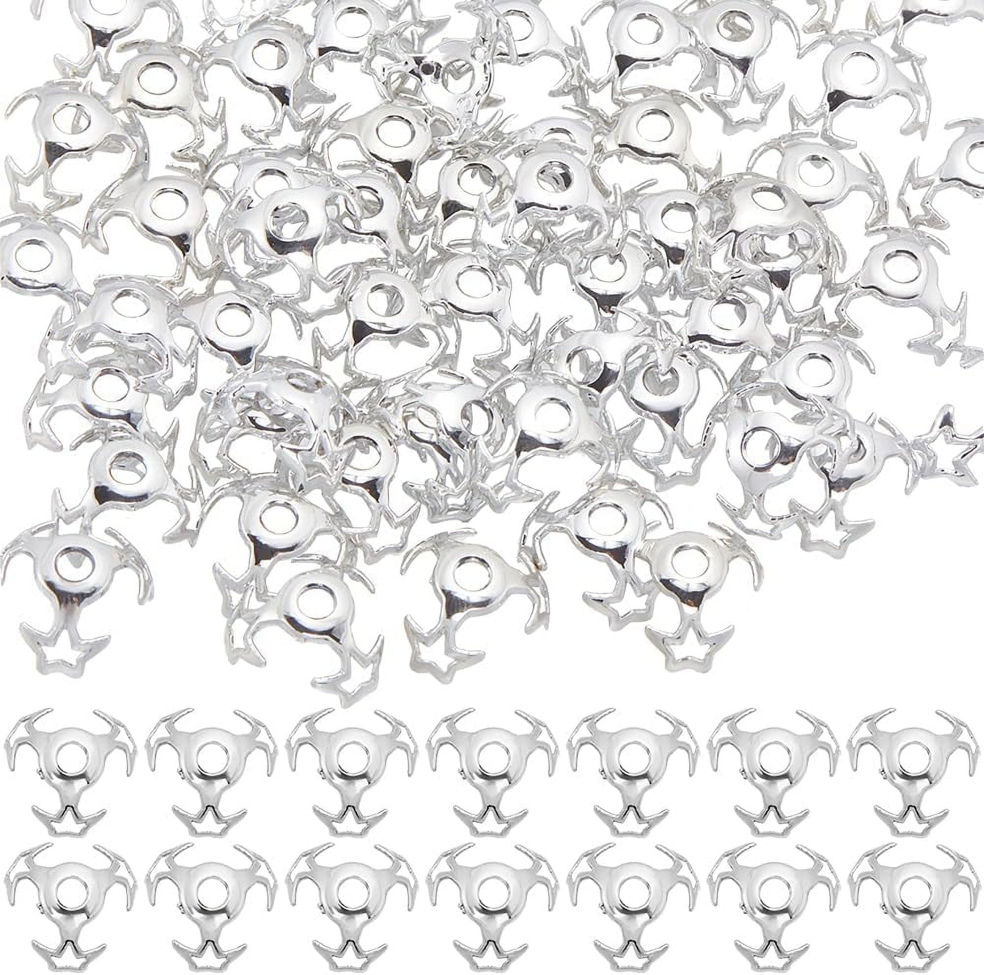 70Pcs Hollow Acrylic Beads Caps Silver 16x10mm Hole: 3.2mm - Walmart.com