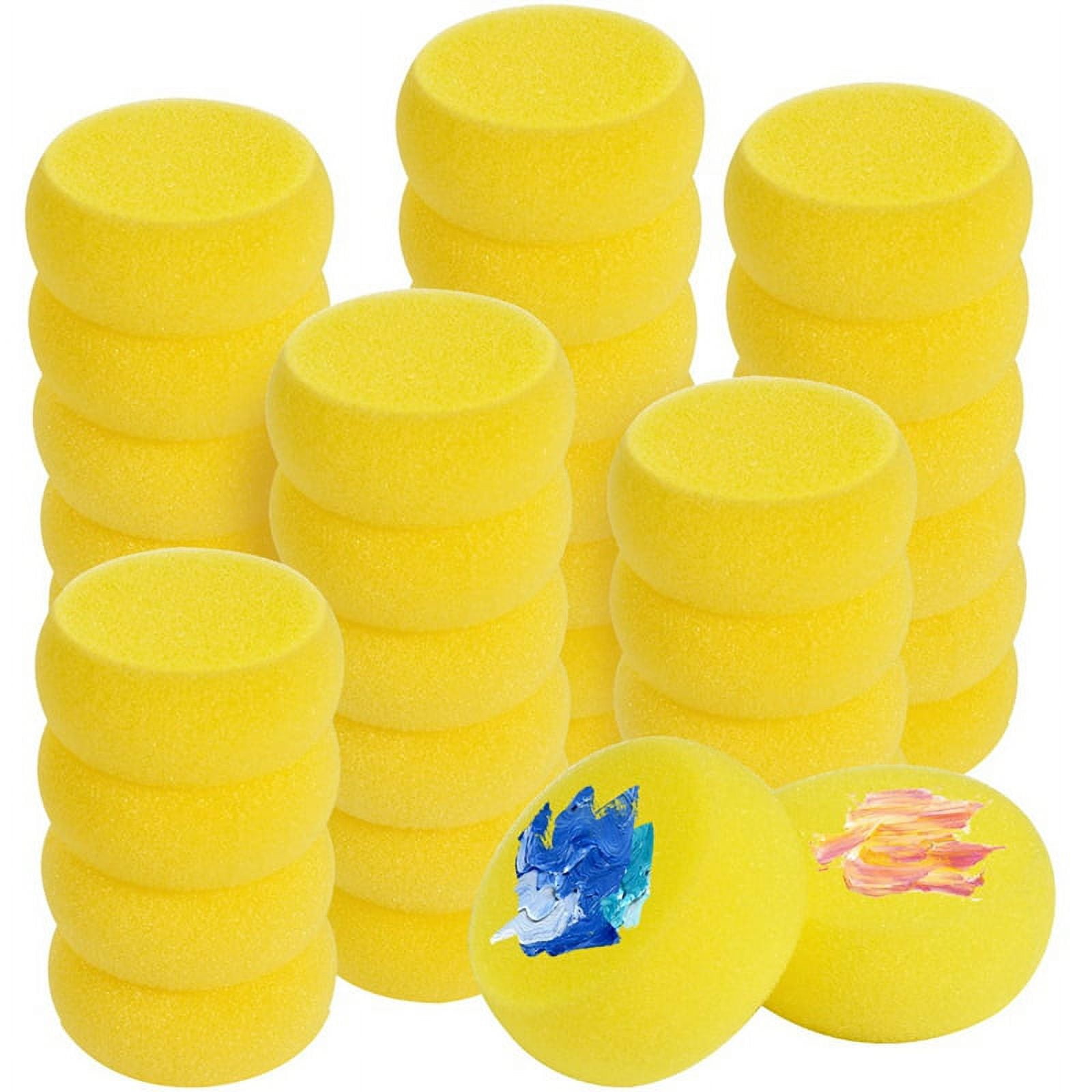 70Pcs Round Painting Sponge 3Inch Yellow Synthetic Watercolors Artist ...