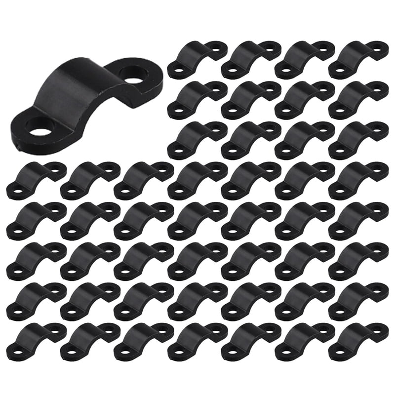 70Pcs Screws Mounted Arched Cable Clamp Clip Tie 21 x 7mm for 3mm ...