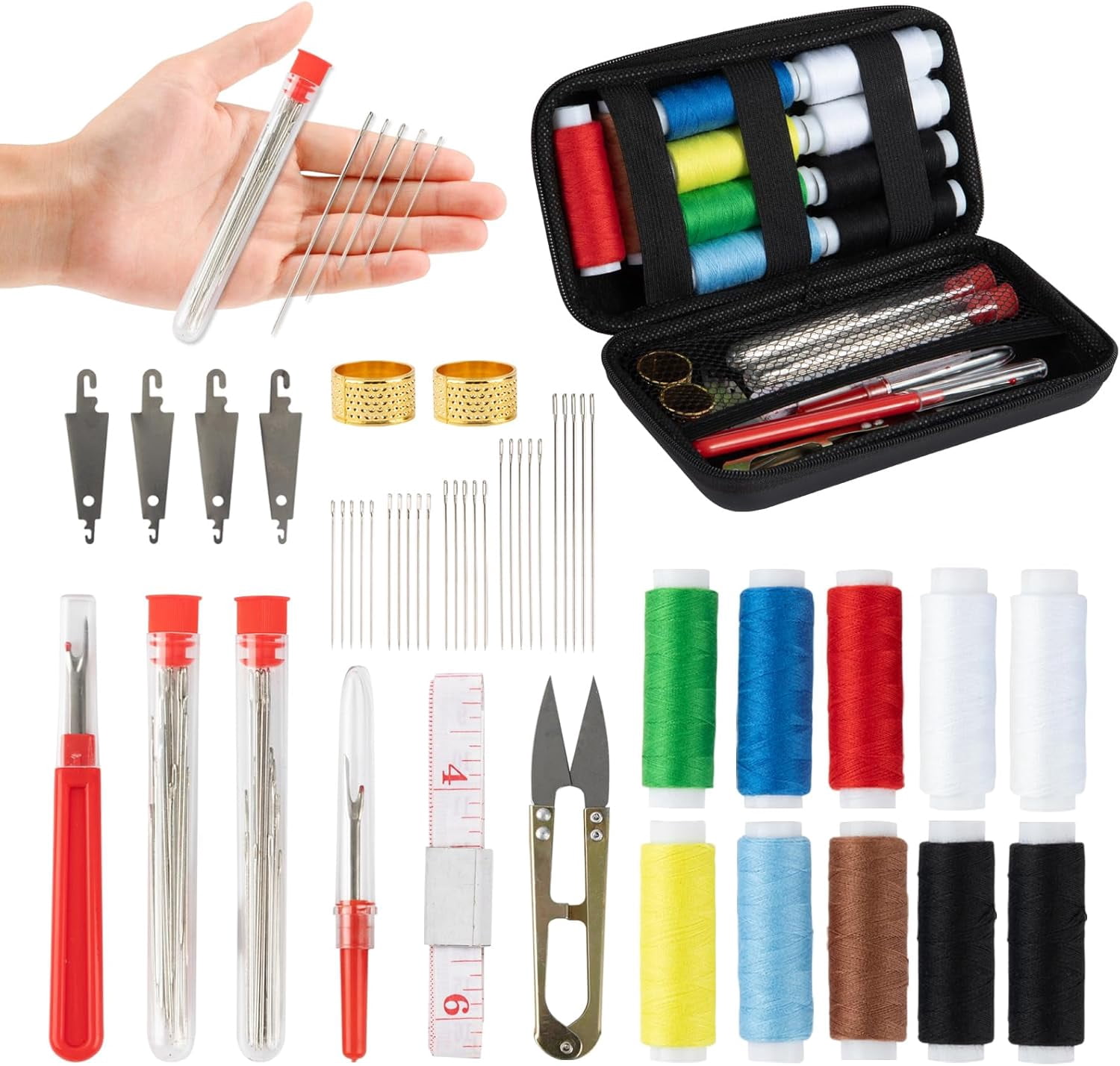 70Pcs Sewing Kit for Adults - Stainless Steel Needles for Hand Sewing ...