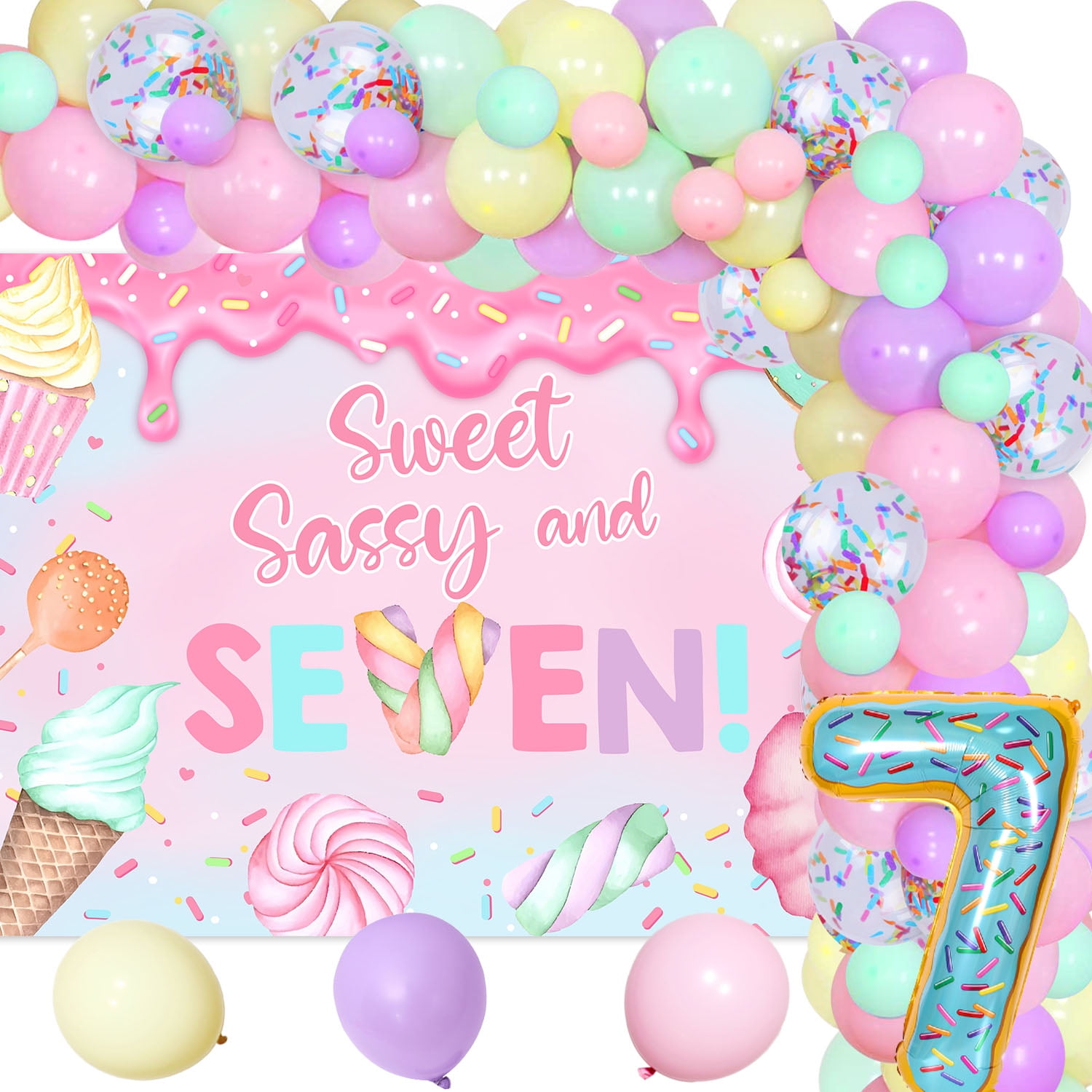 70Pcs Sweet Sassy and Seven Dessert Theme Decorations Ice Cream ...