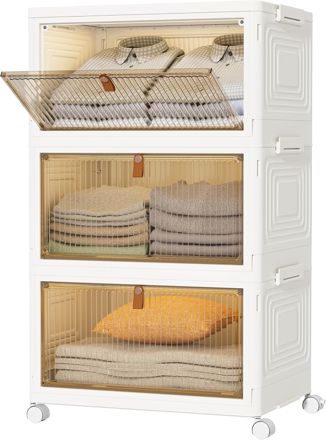 Big, Sturdy & Strong 70 Qt 3-Layer Stackable Storage Container with ...