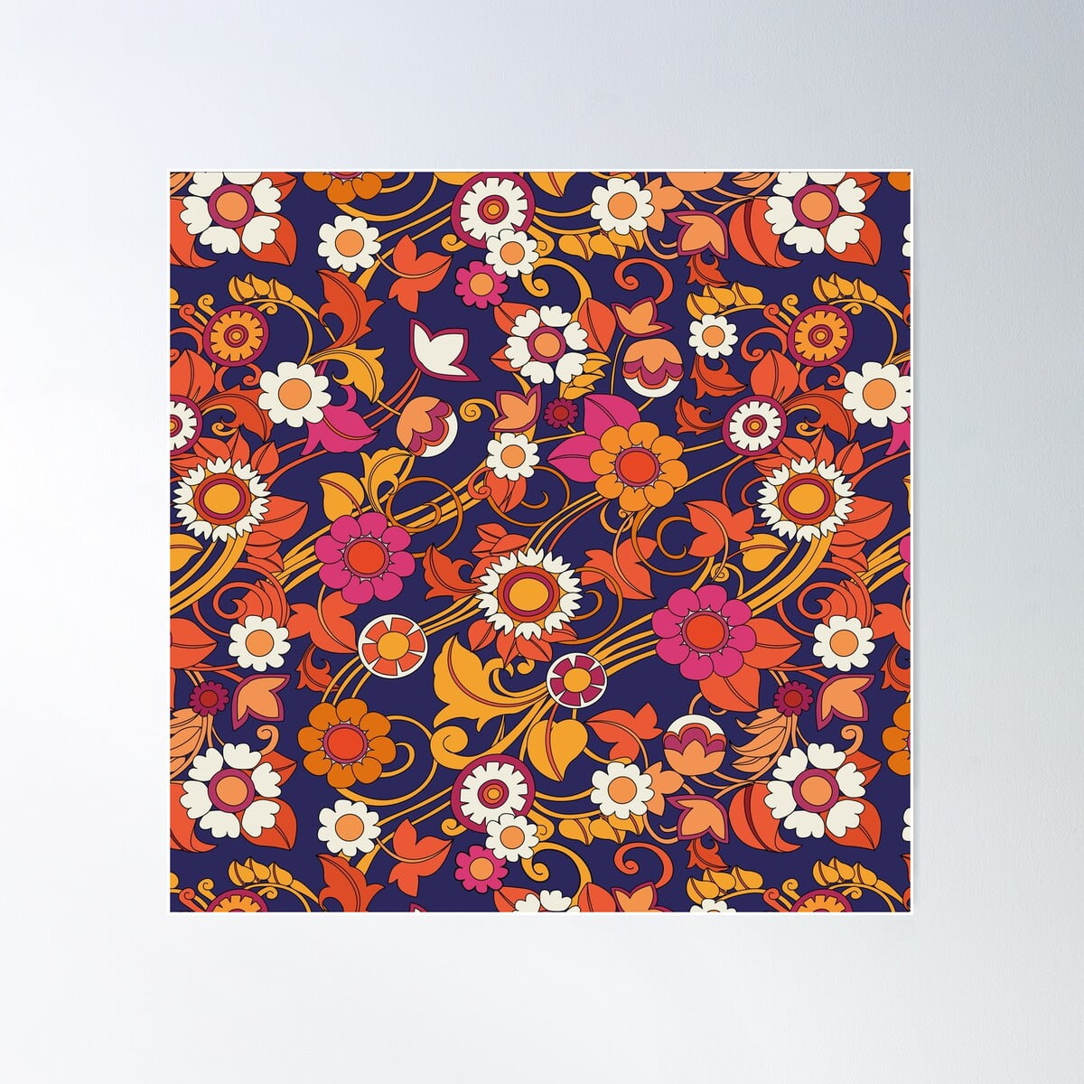 70S, 60S, Vintage Pattern, Boho, Retro Flower Power, Floral Pattern ...