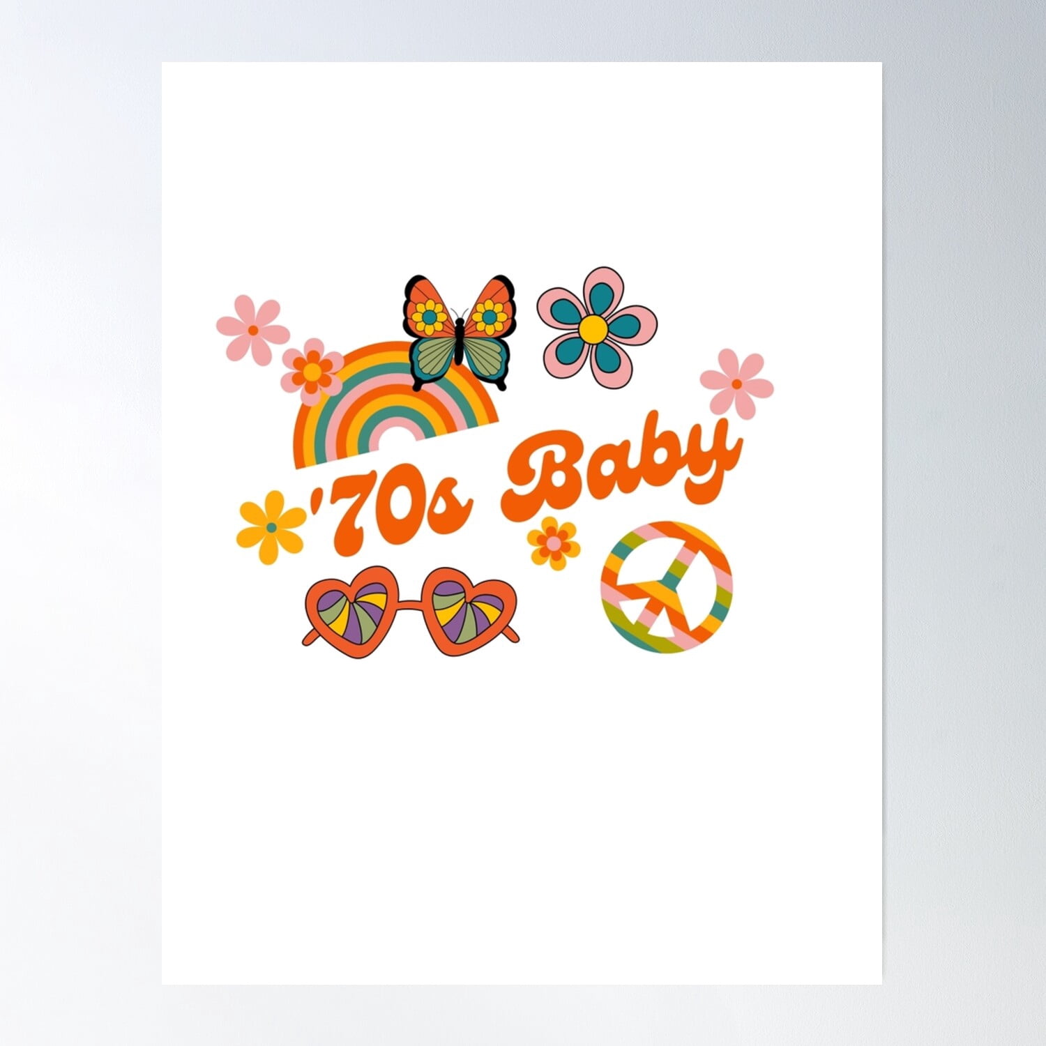 70S Baby Retro Vintage Graphic Design Poster Wall Art, Modern Wall ...