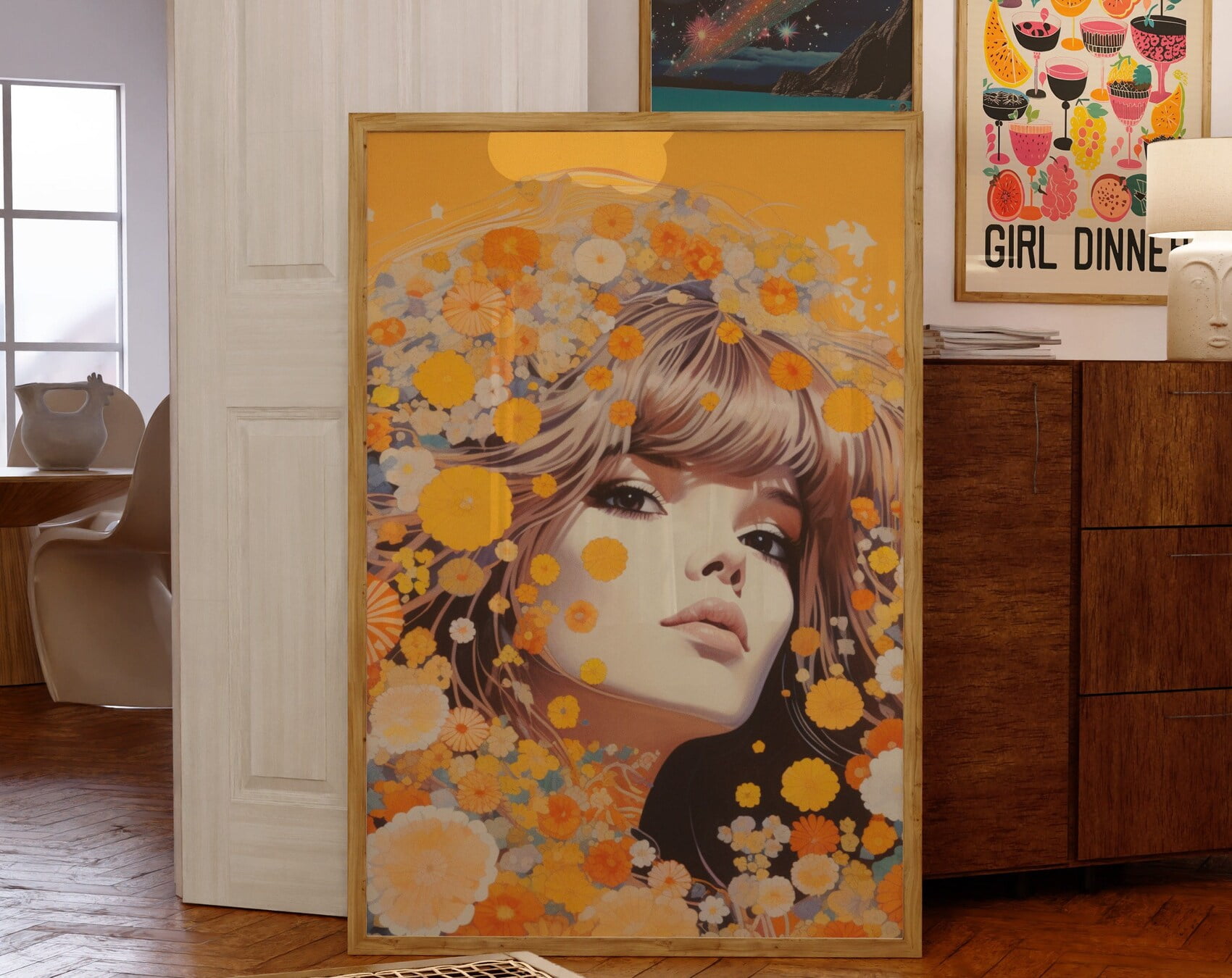 70S Decor 70S Floral Pattern Print Psychedelic Art 70S Poster 70S ...