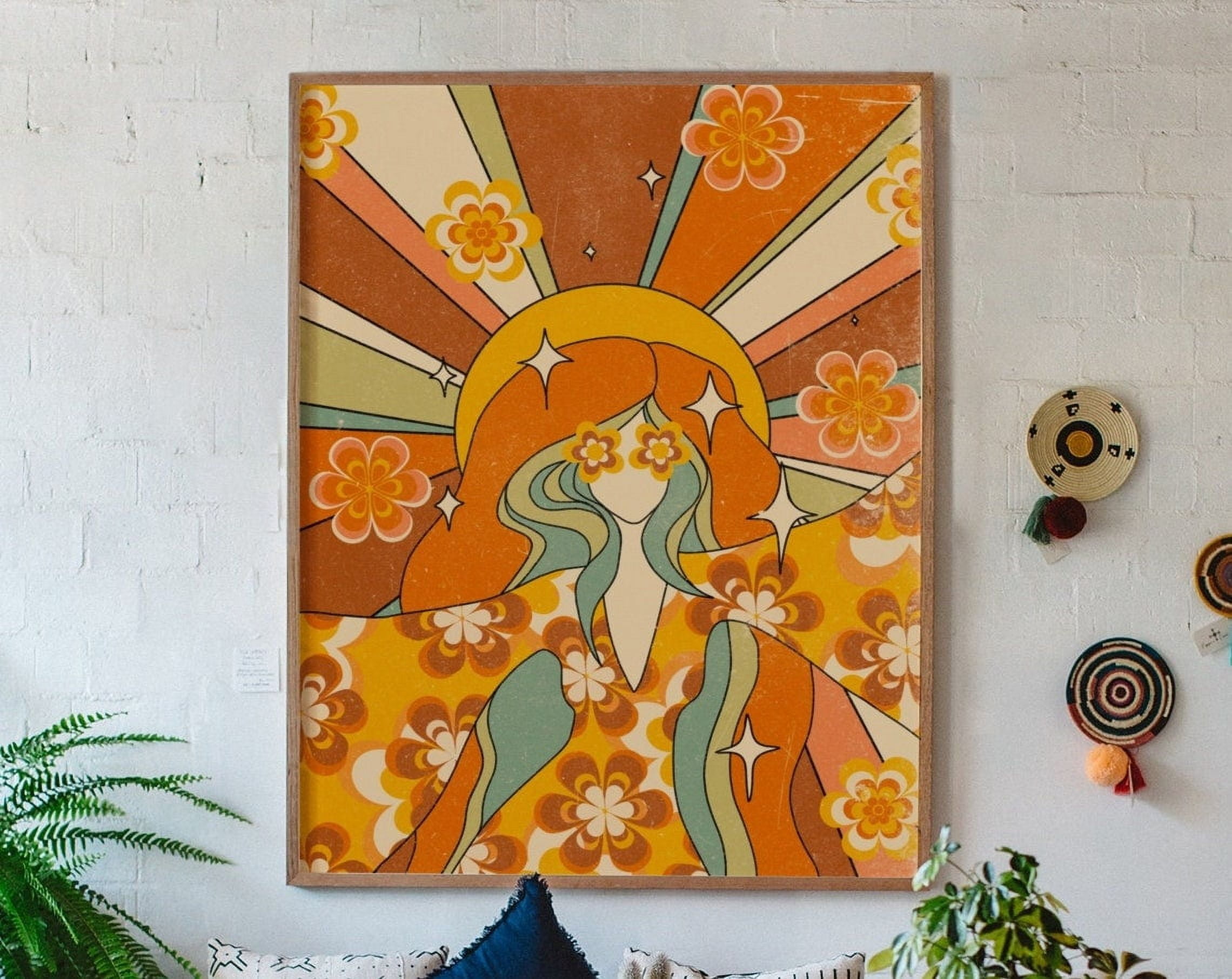 70S Decor 70S Floral Pattern Print Retro 70S Home Decor 70S Wall Art ...