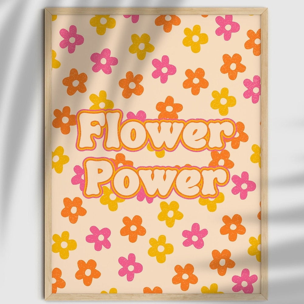 70S Floral Pattern Print, Flower Power Print, Retro 70S Home Decor, 70S ...