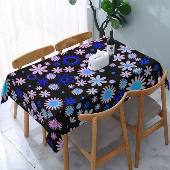 70S Flower Power Tablecloth Retro Hippy Print ration Party Table Cover ...