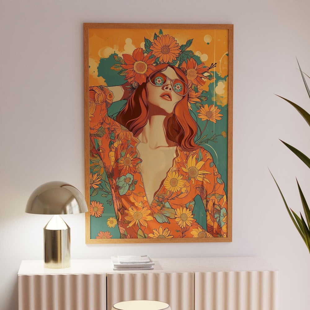 70S Hippie Decor, Girly Wall Art, Hippie Room Decor, Flower Child Art, 70S Poster, 70S Aesthetic ...