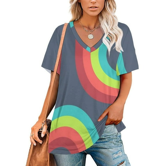 70S Pattern Waves Bright Green Soft Blue Teal And Soft Women Zipper ...