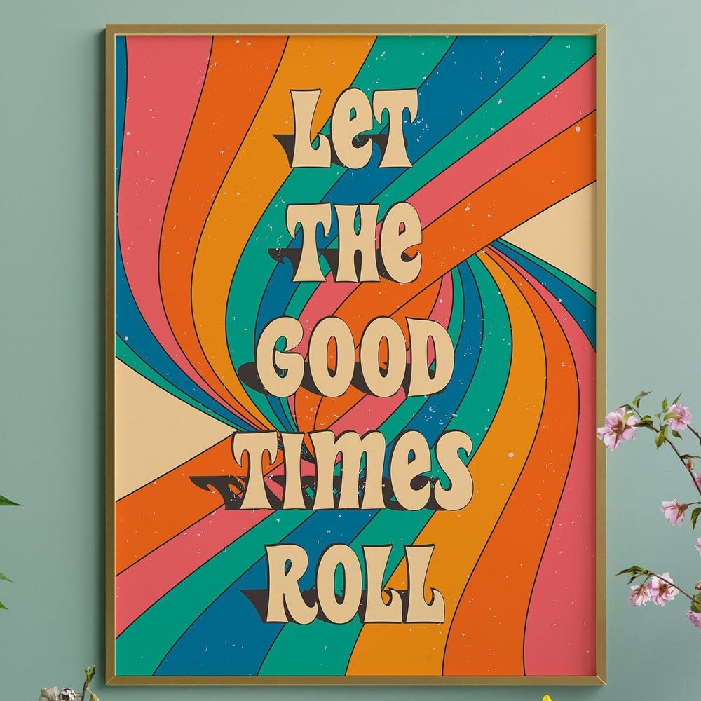 70S Poster, Dorm Wall Decor, 70S Rainbow Print, Trendy Art Print, Retro ...