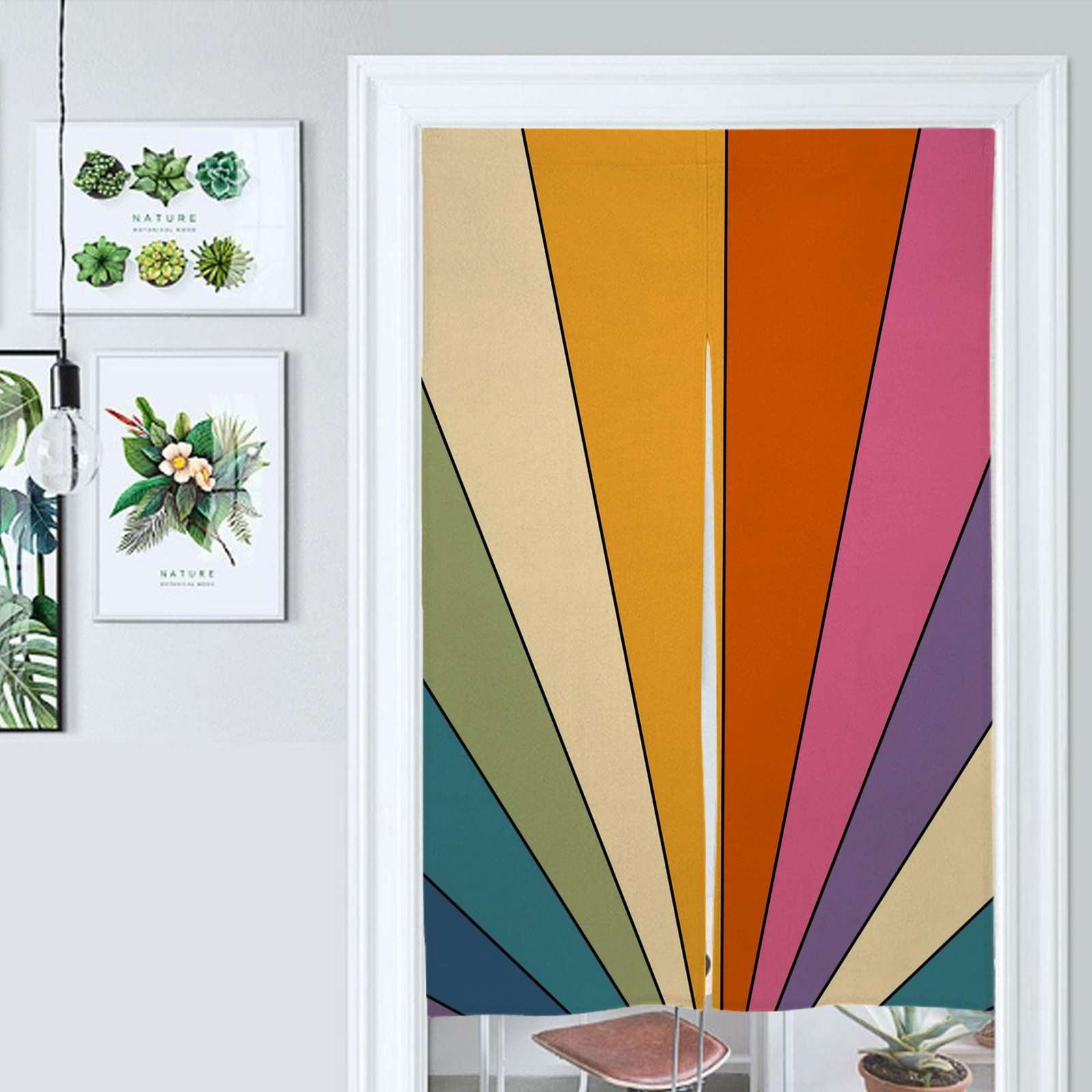 70S Retro Gallery Door Curtain Nordic Living Room DoorCurtain Porch ...