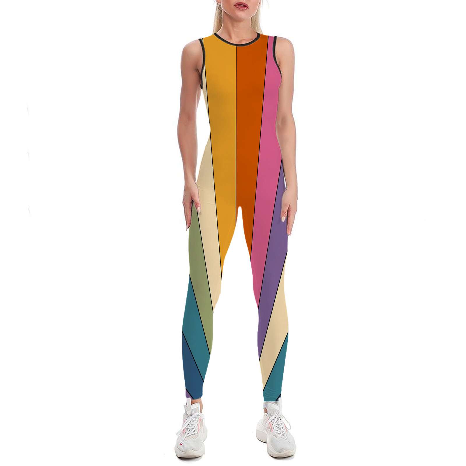 70S Retro Gallery Women's One Piece Yoga Jumpsuits Leggings Playsuit ...