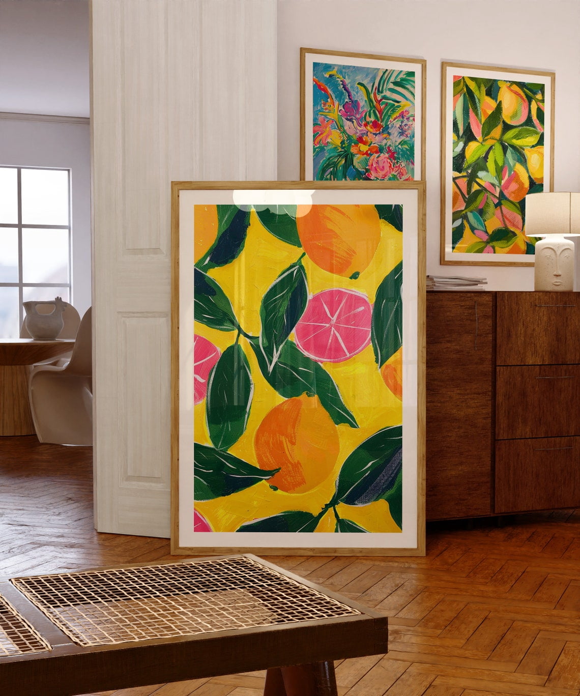 70S Retro Lemon Art Eclectic Foodie Citrus Market Housewarming Italian ...