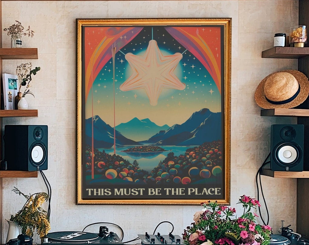 70S Retro Wall Art, This Must Be The Place Poster, Vintage Landscape Print, Boho Decor, Retro ...