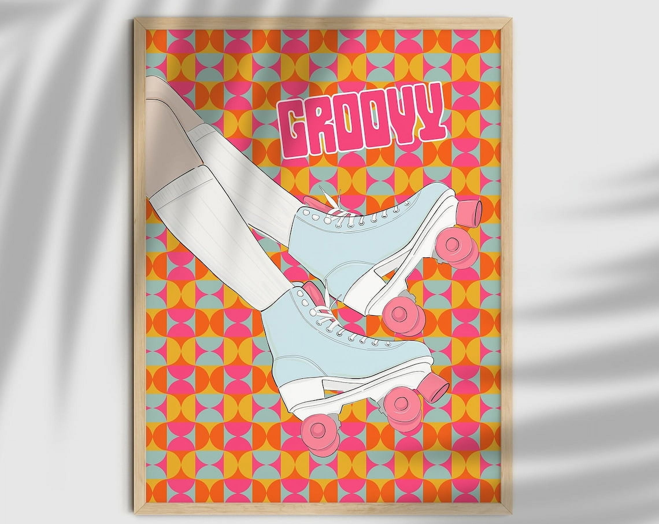 70S Skating Art Print, Retro 70S Home Decor, Roller Skates Poster ...