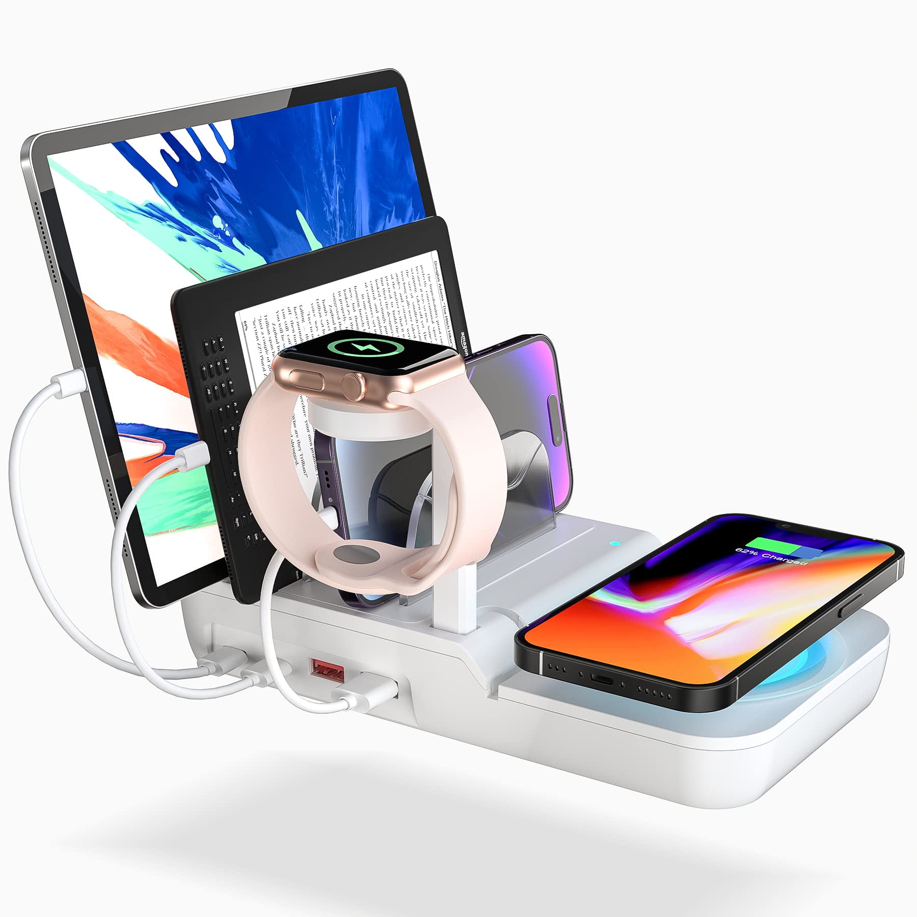 70W Charging Station For Multiple Devices, 5 In 1 Fast Charging Dock ...