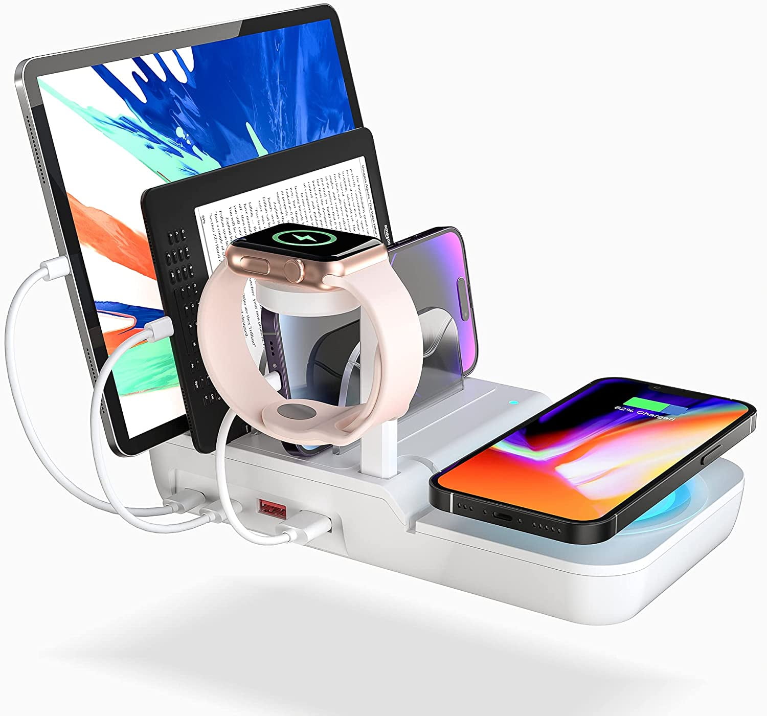 70W 5 in 1 Charging Station with Fast Wireless Charger, 4 Ports (USB-A ...