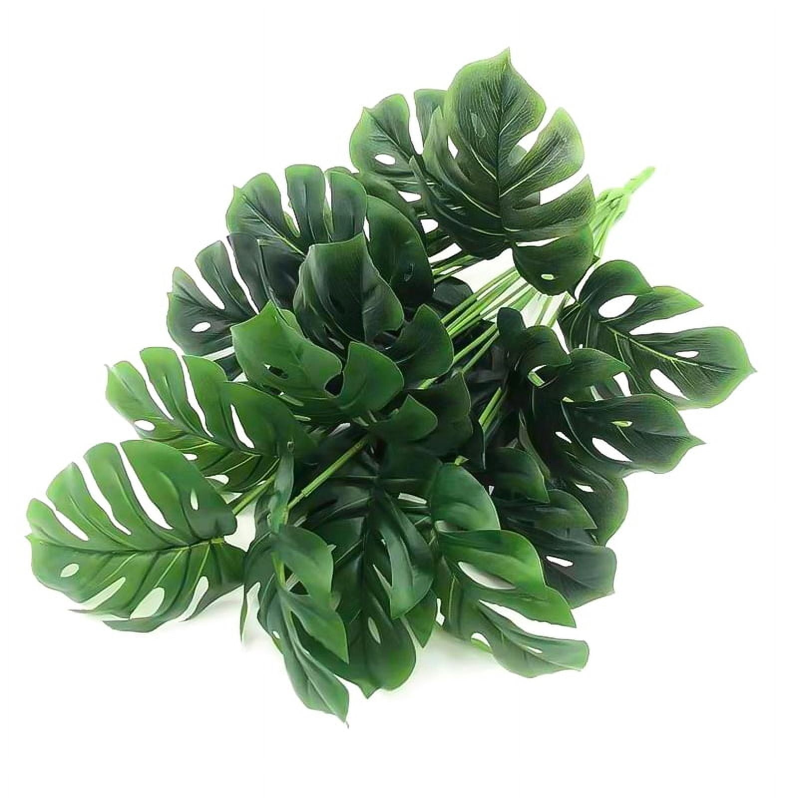 70cm 18 Forks Large Artificial Monstera Plants Fake Palm Tree Plastic ...