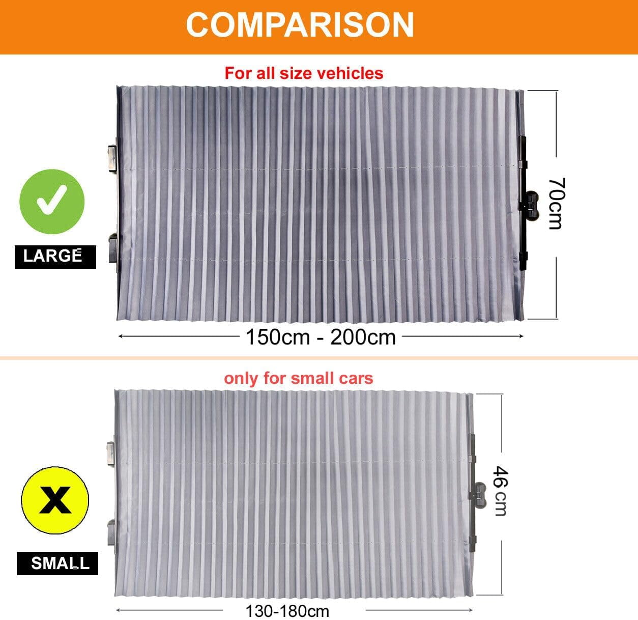 70cm Car Retractable Windscreen Sun Shade Visor Cover Block Front ...