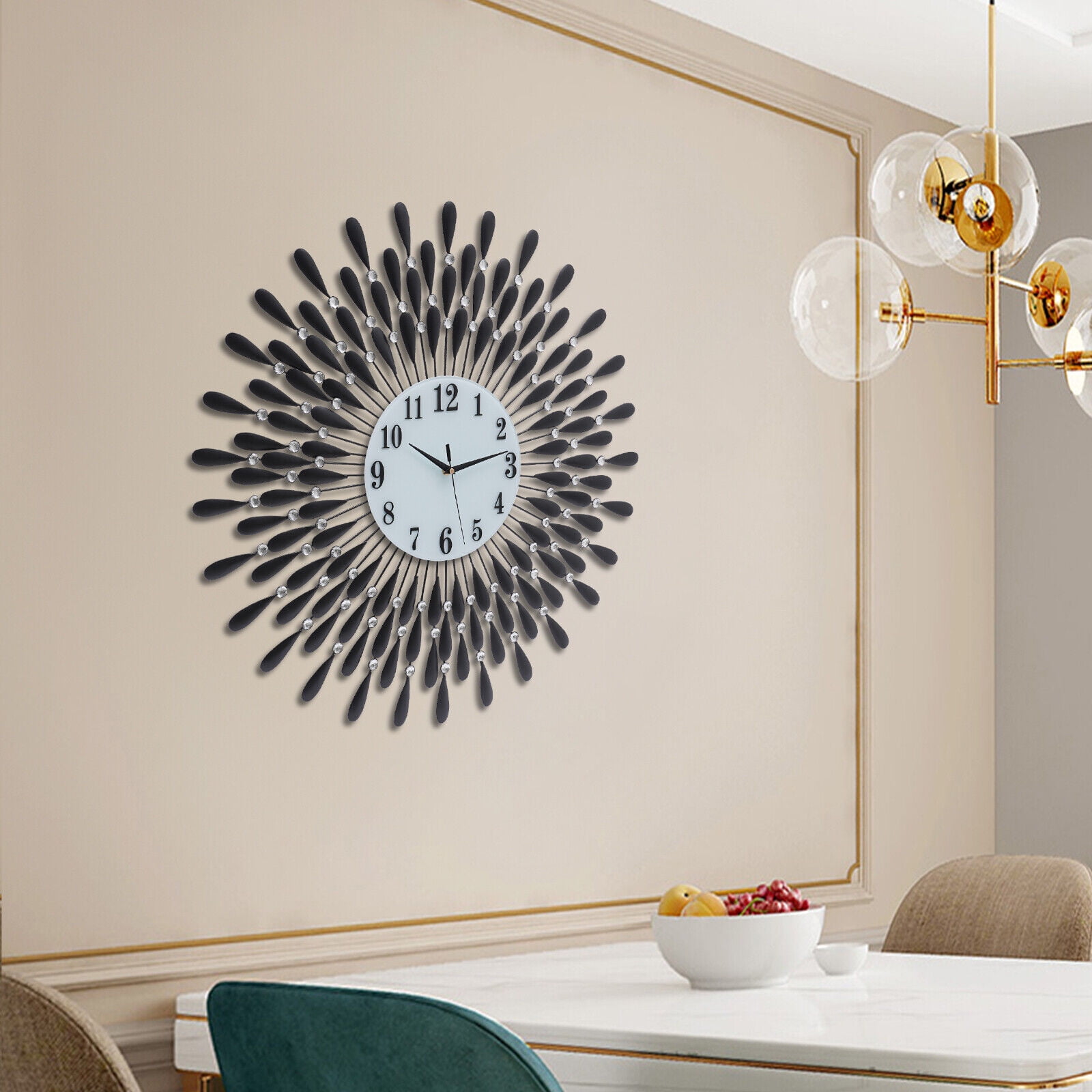 70cm Metal Wall Clock Round Shape Modern For Living Room Decor Home ...