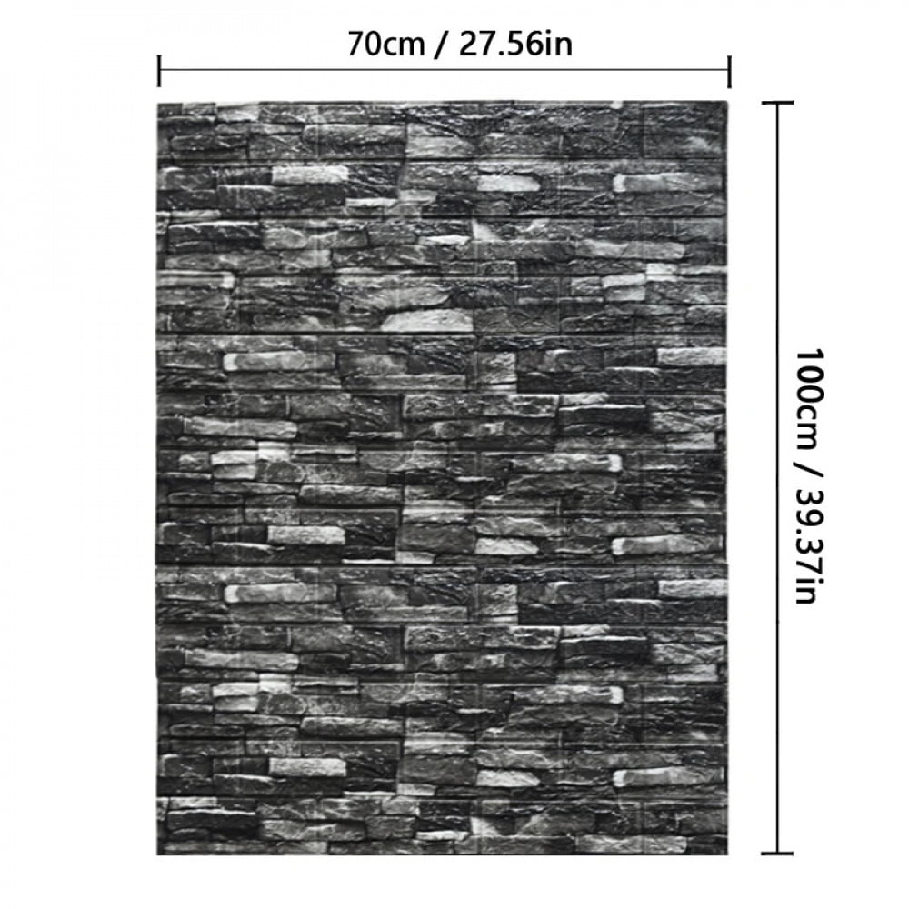 70cmx1m/2m/3m/5m/10m Wallpaper Brick 3D Wall Sticker Foam Self Adhesive ...