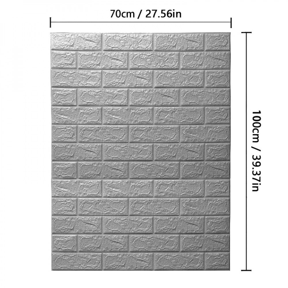 70cmx1m/2m/3m/5m/10m Wallpaper Brick 3D Wall Sticker Foam Self Adhesive ...