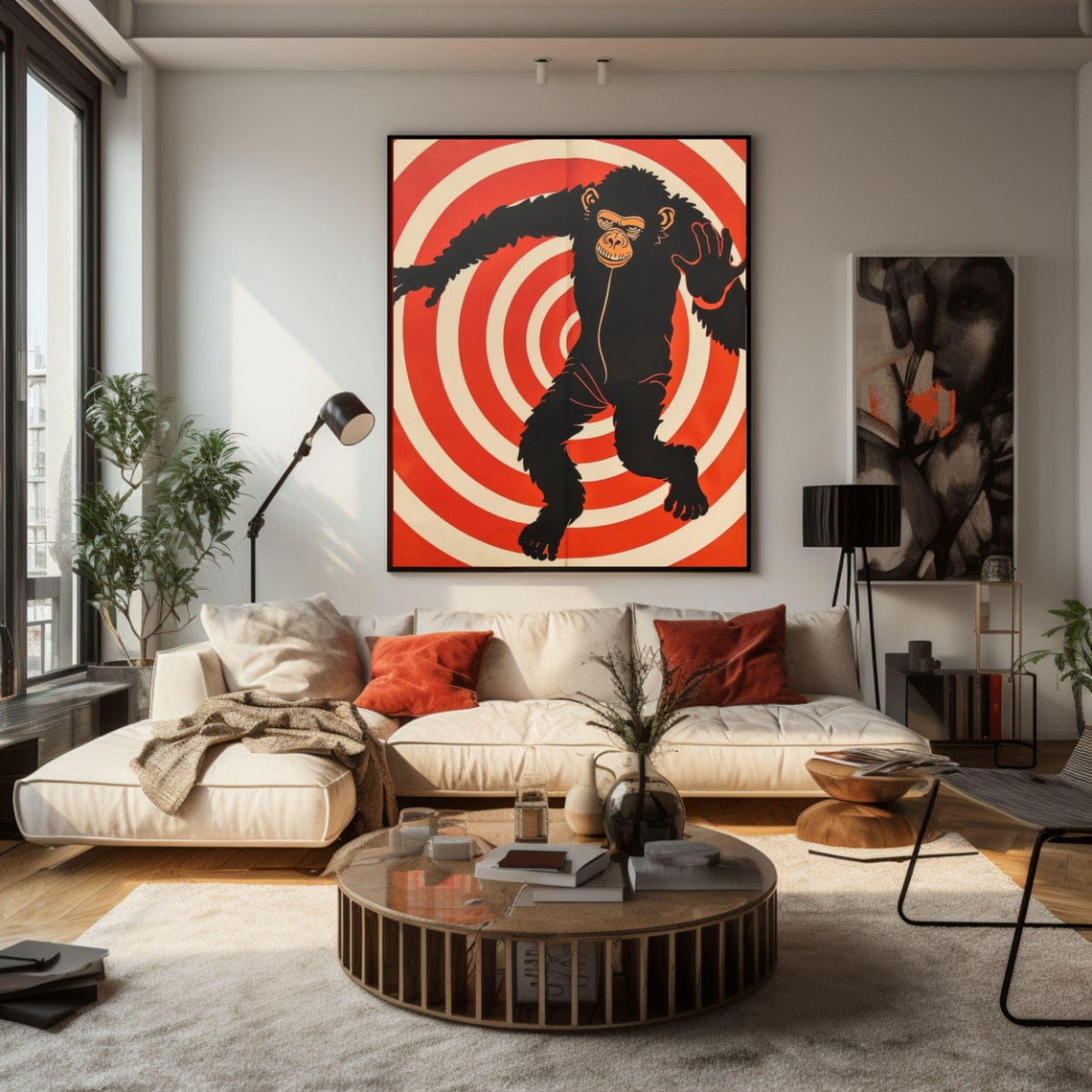70ies Monkey Seventies Aestethic Vintage Monkey Retro Poster Unframed ...