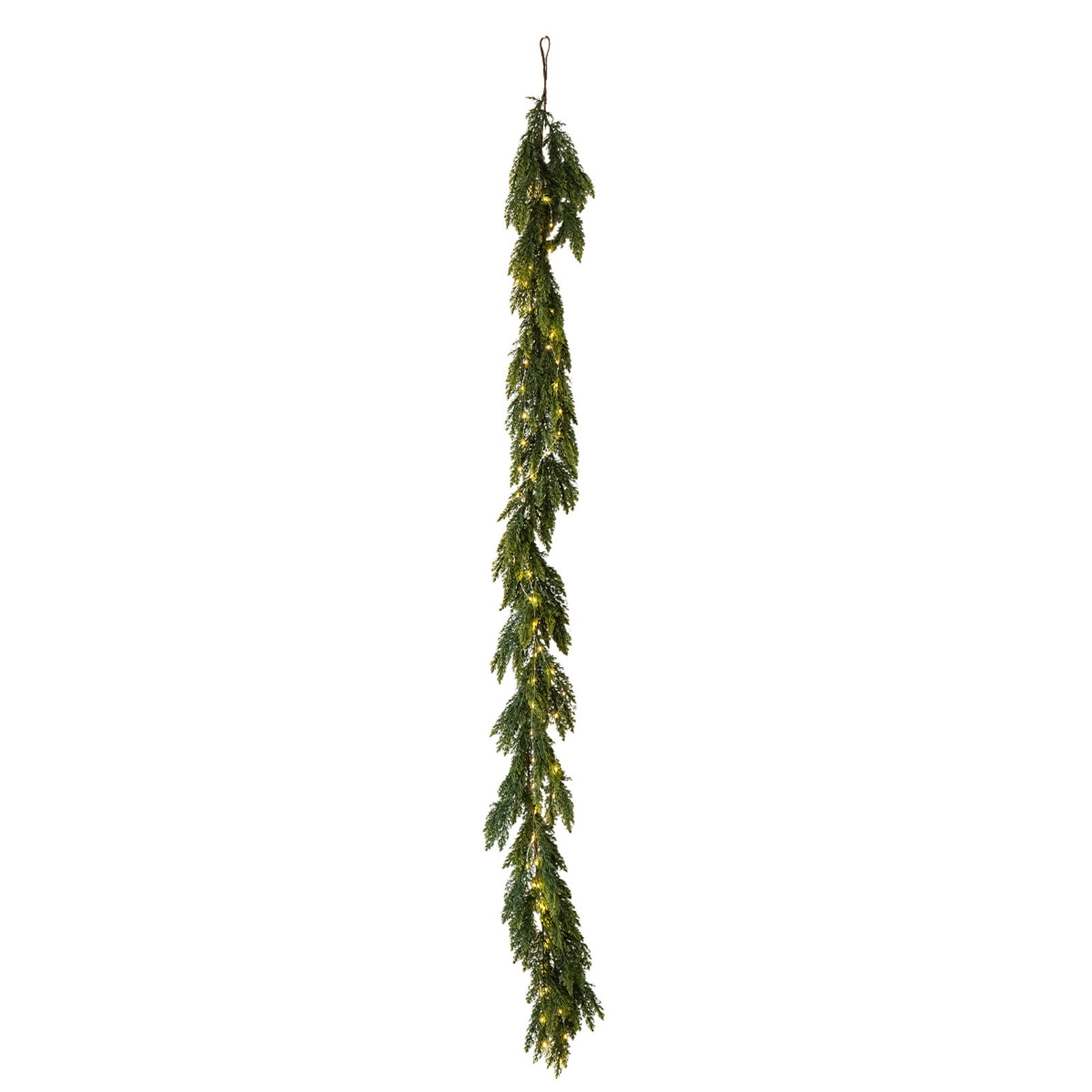 70inch Rattan Building with Lamp – Green Plastic, Pre-Lit with Warm LED ...