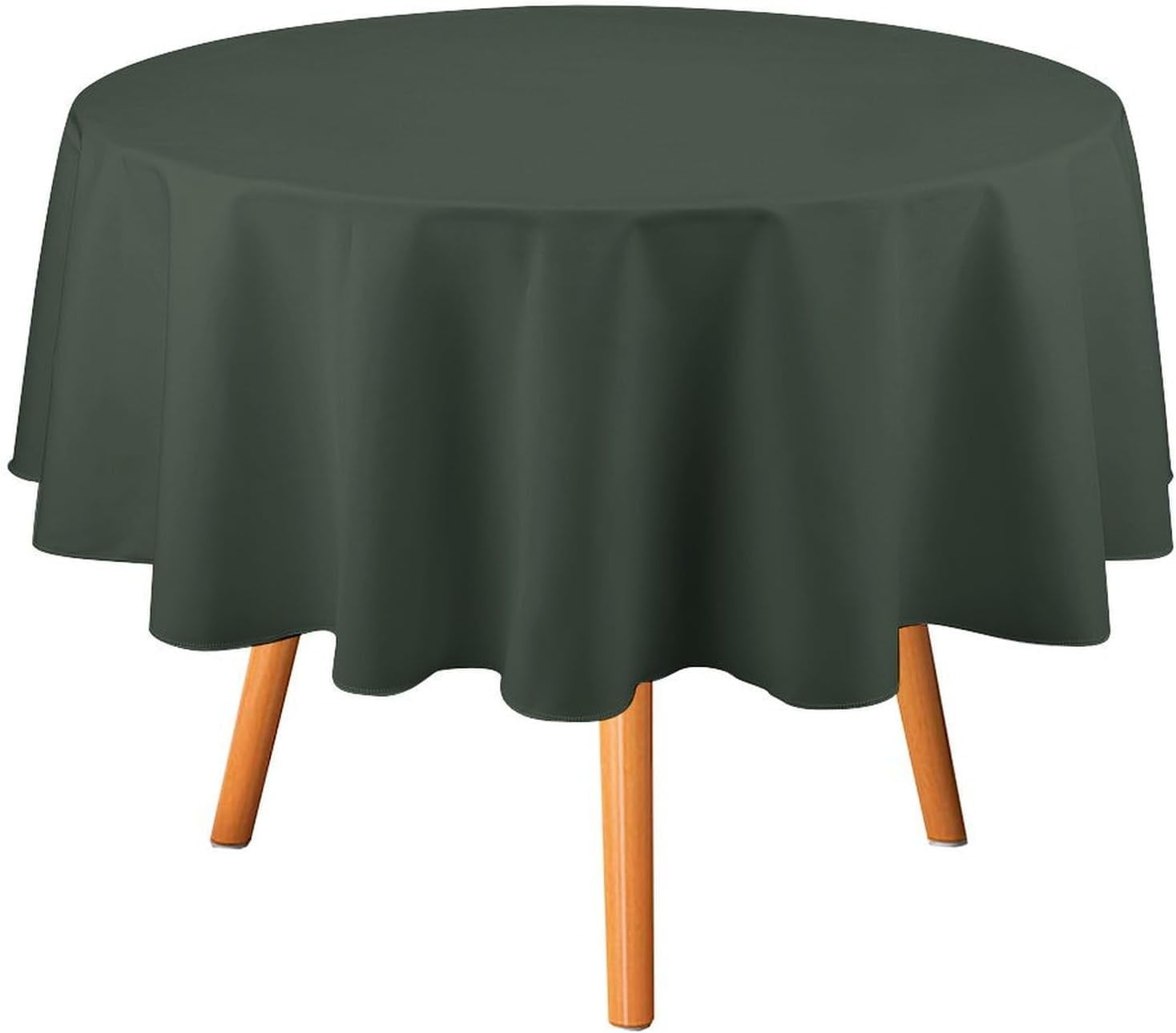 70inch Round Table Cloth, Forest Green Trend Color Tablecloths Washable ...